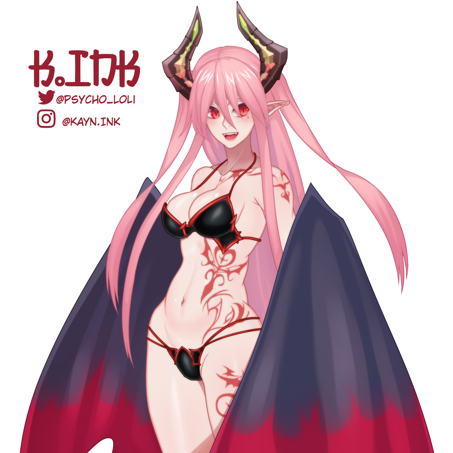 ArtStation - PSO2 Succubus by K.INK