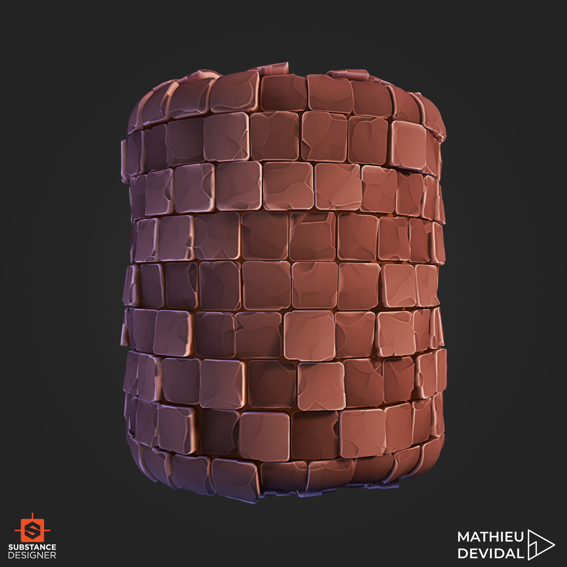 Mathieu Devidal - Stylized Pavement Material - Substance Designer