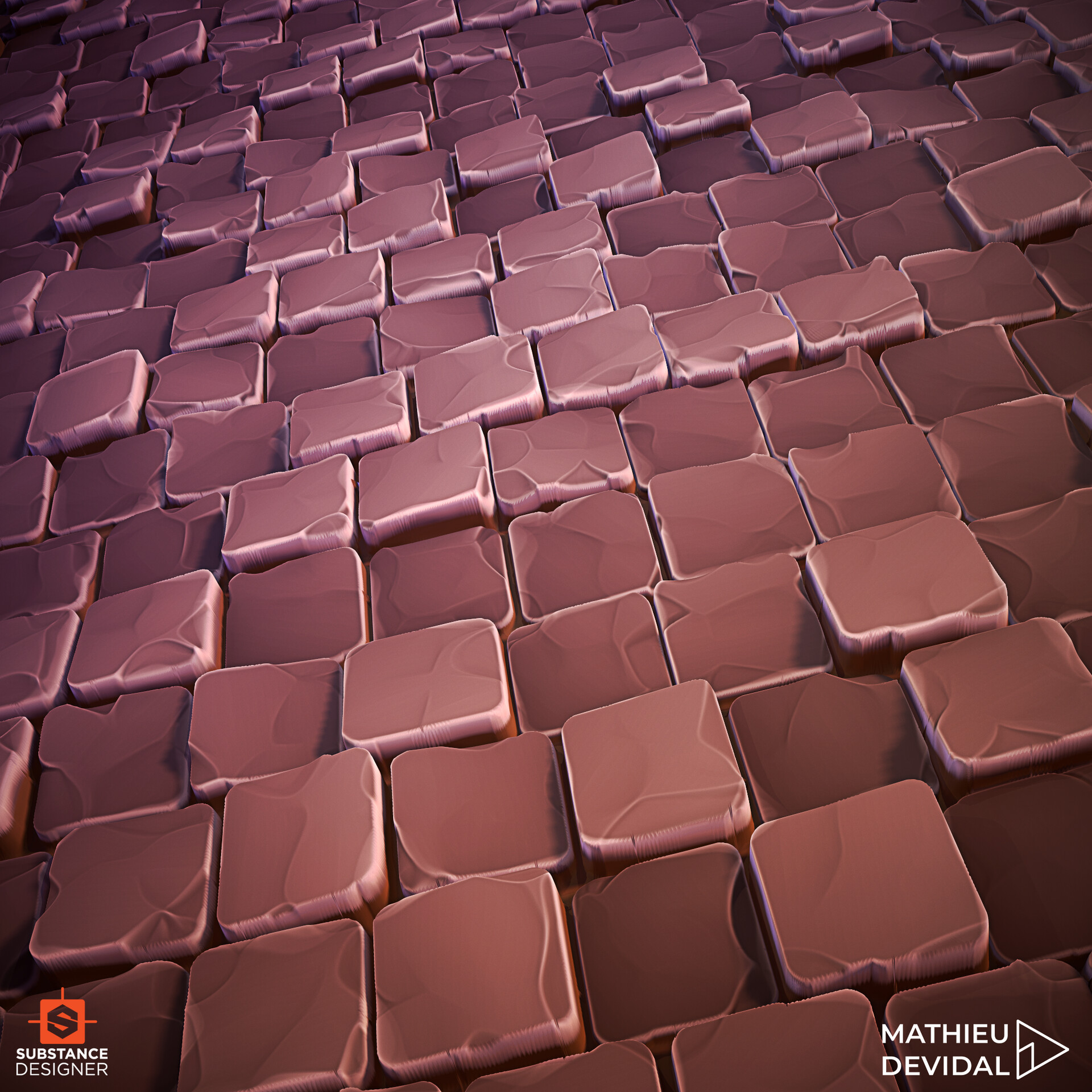 Mathieu Devidal - Stylized Pavement Material - Substance Designer