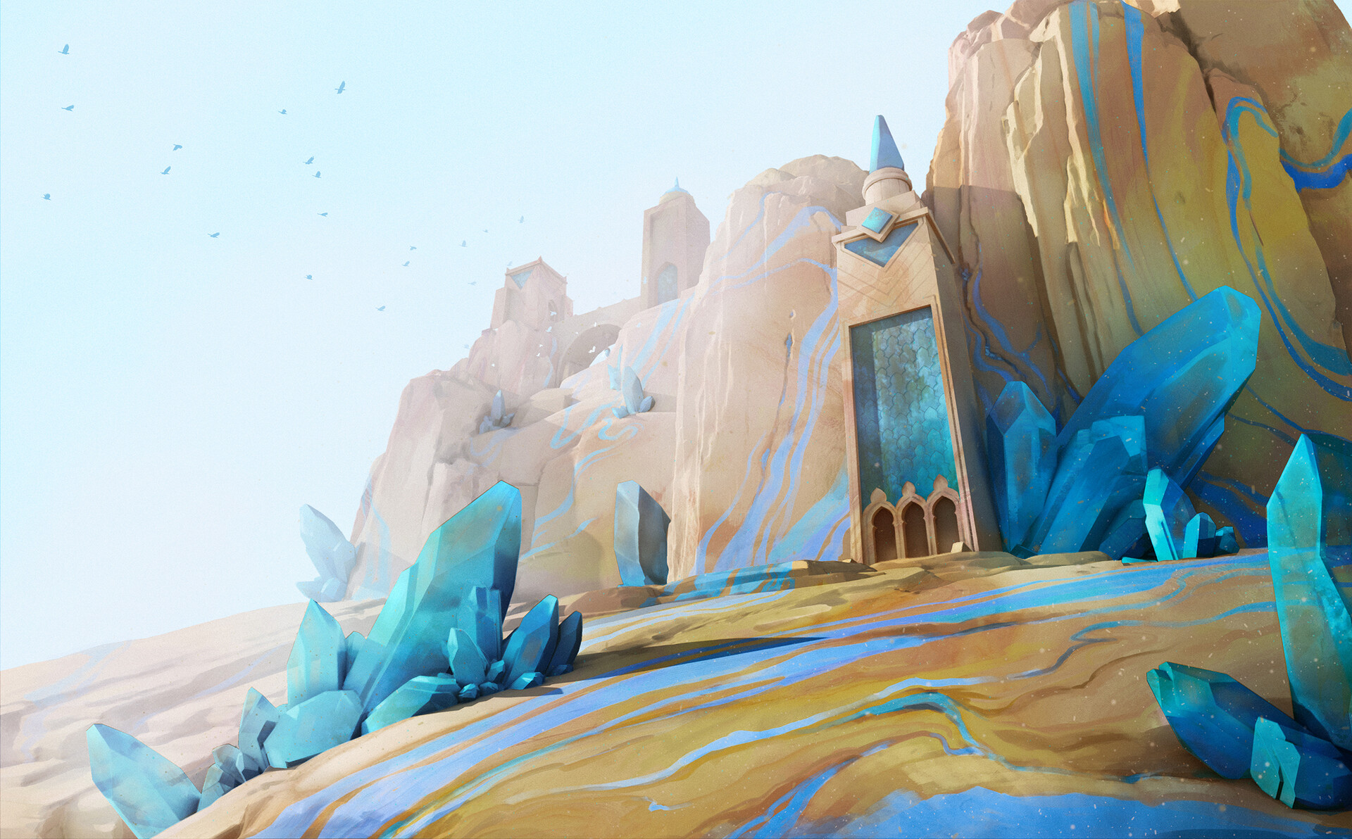 ArtStation - Bluestone Desert - Mountain pass