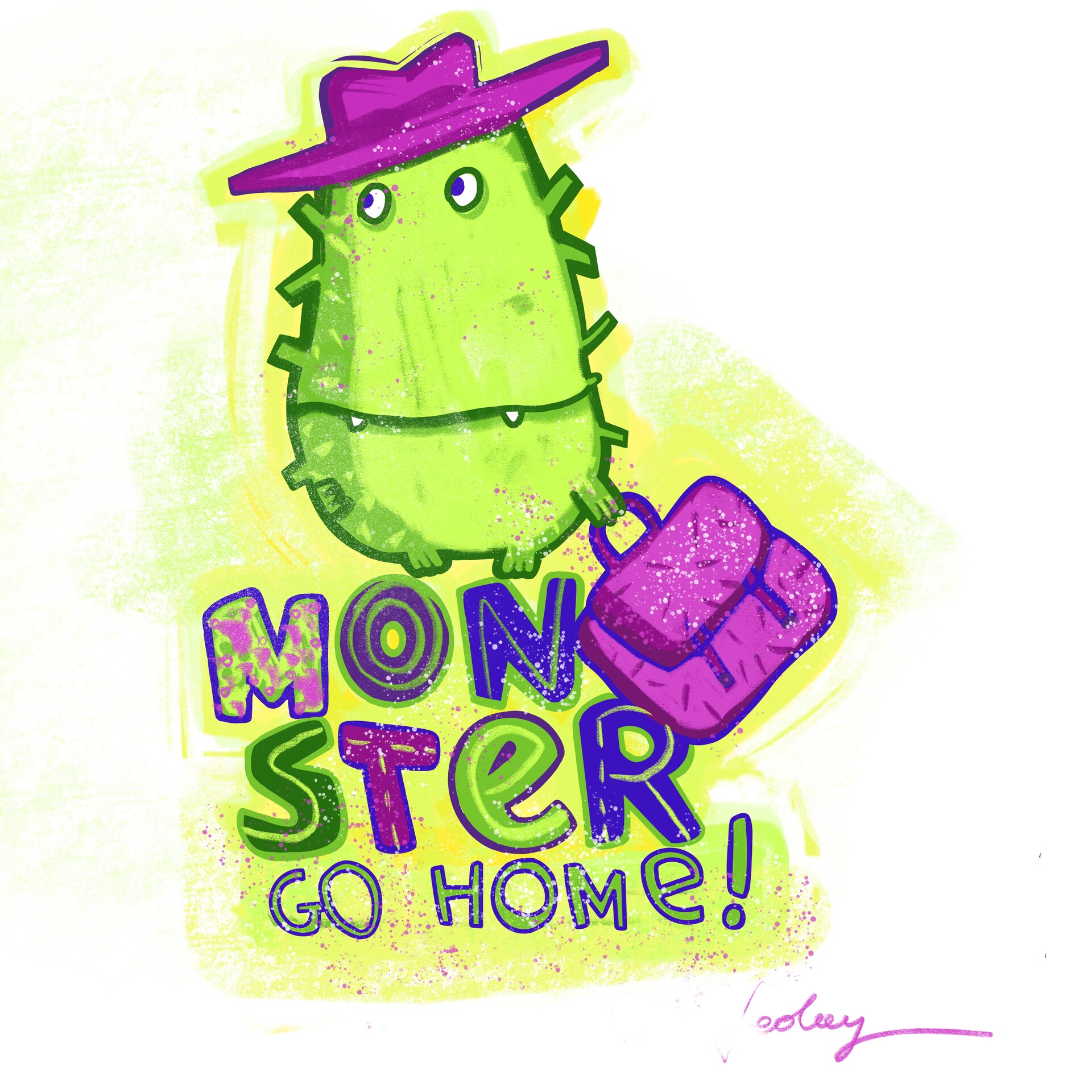 ArtStation - Illustration Monster go home