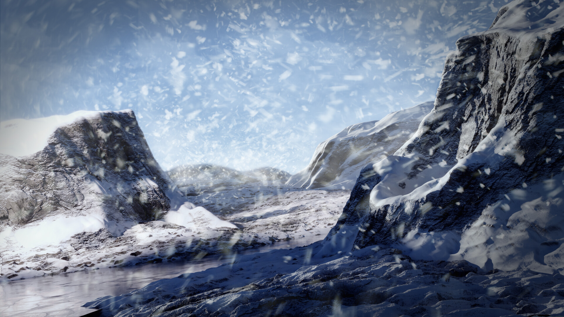 ArtStation - - SNOWY MOUNTAIN