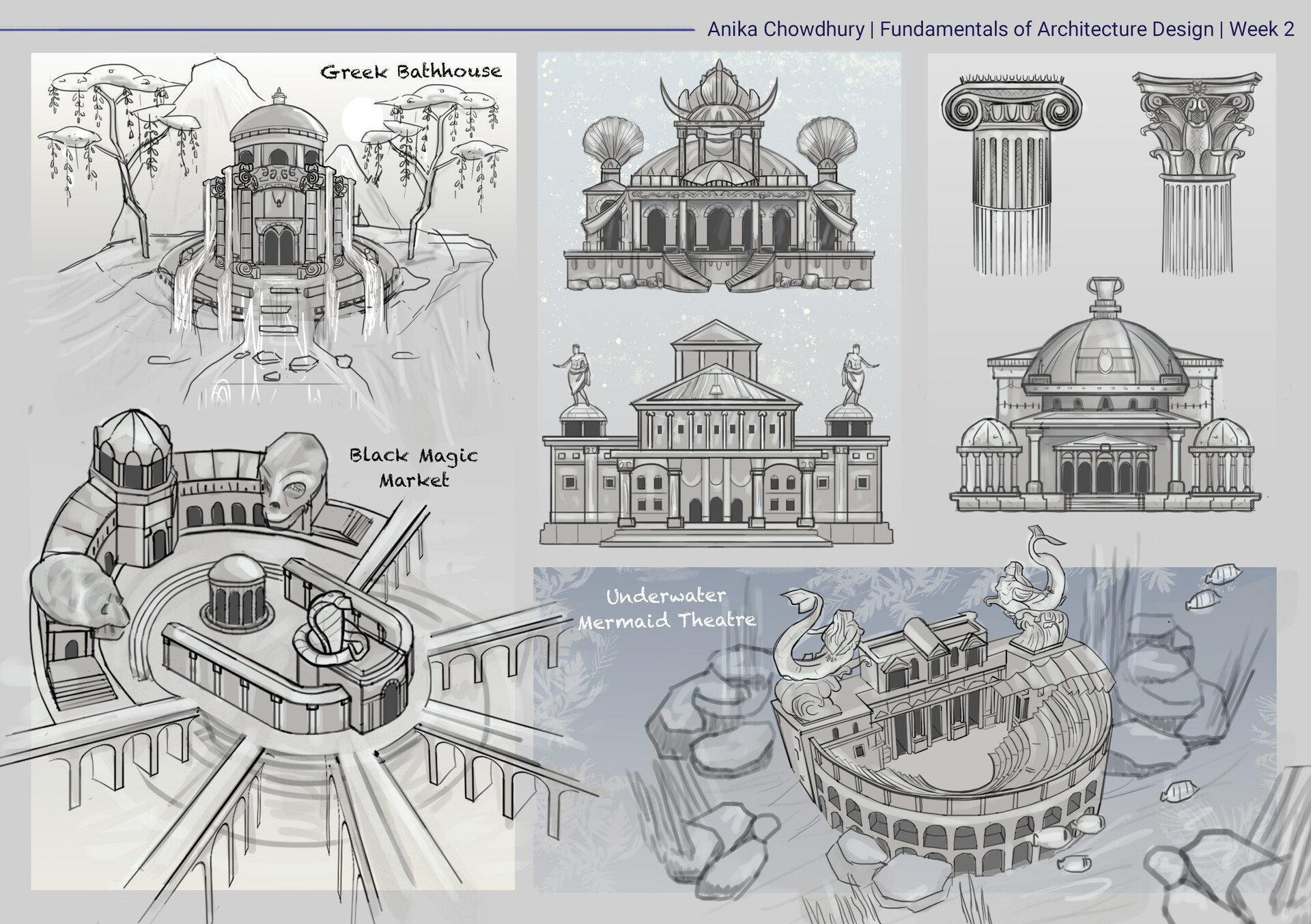 Architectural Concept Sketches