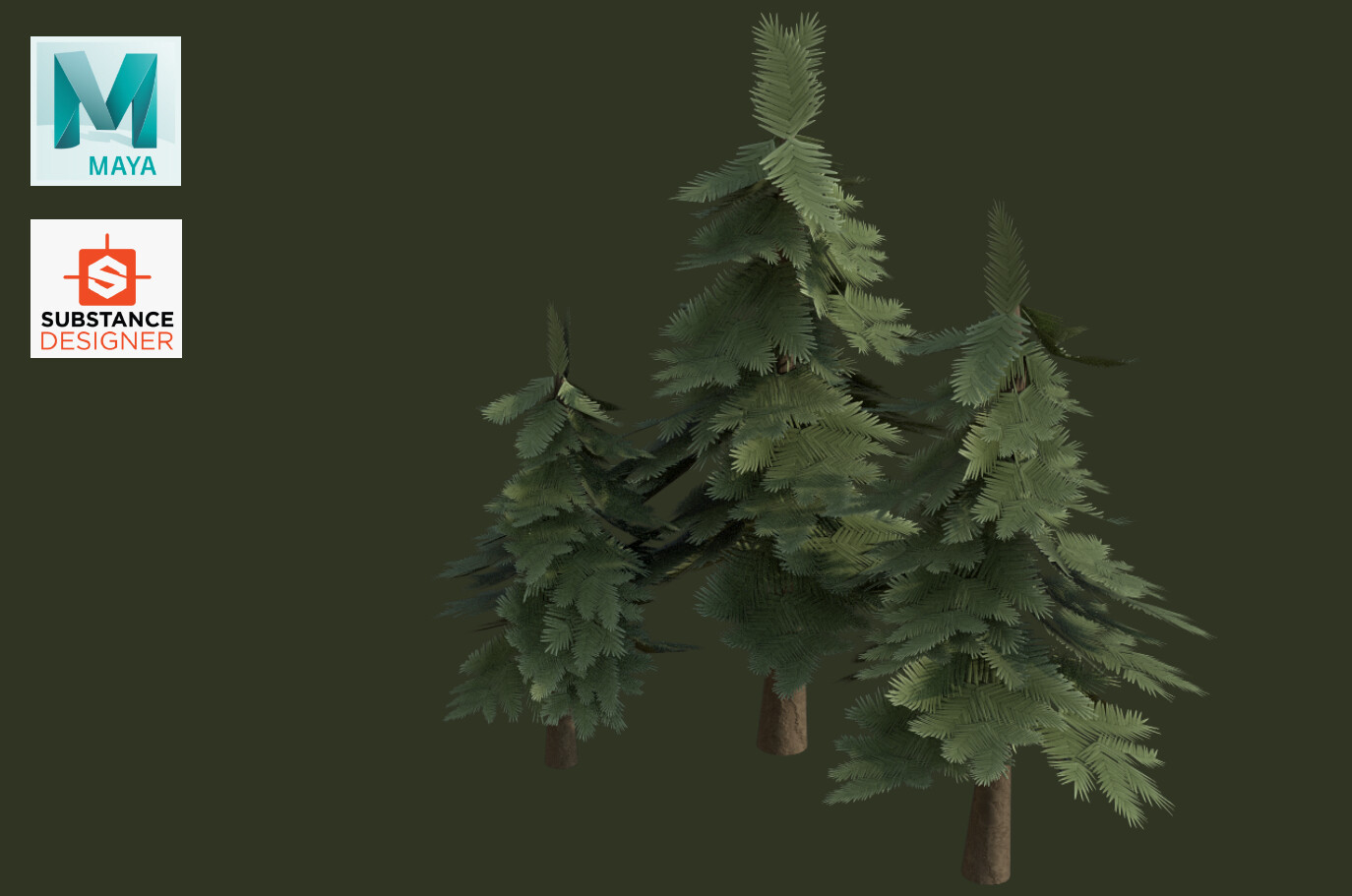 ArtStation - Stylized Low Poly Fir-tree