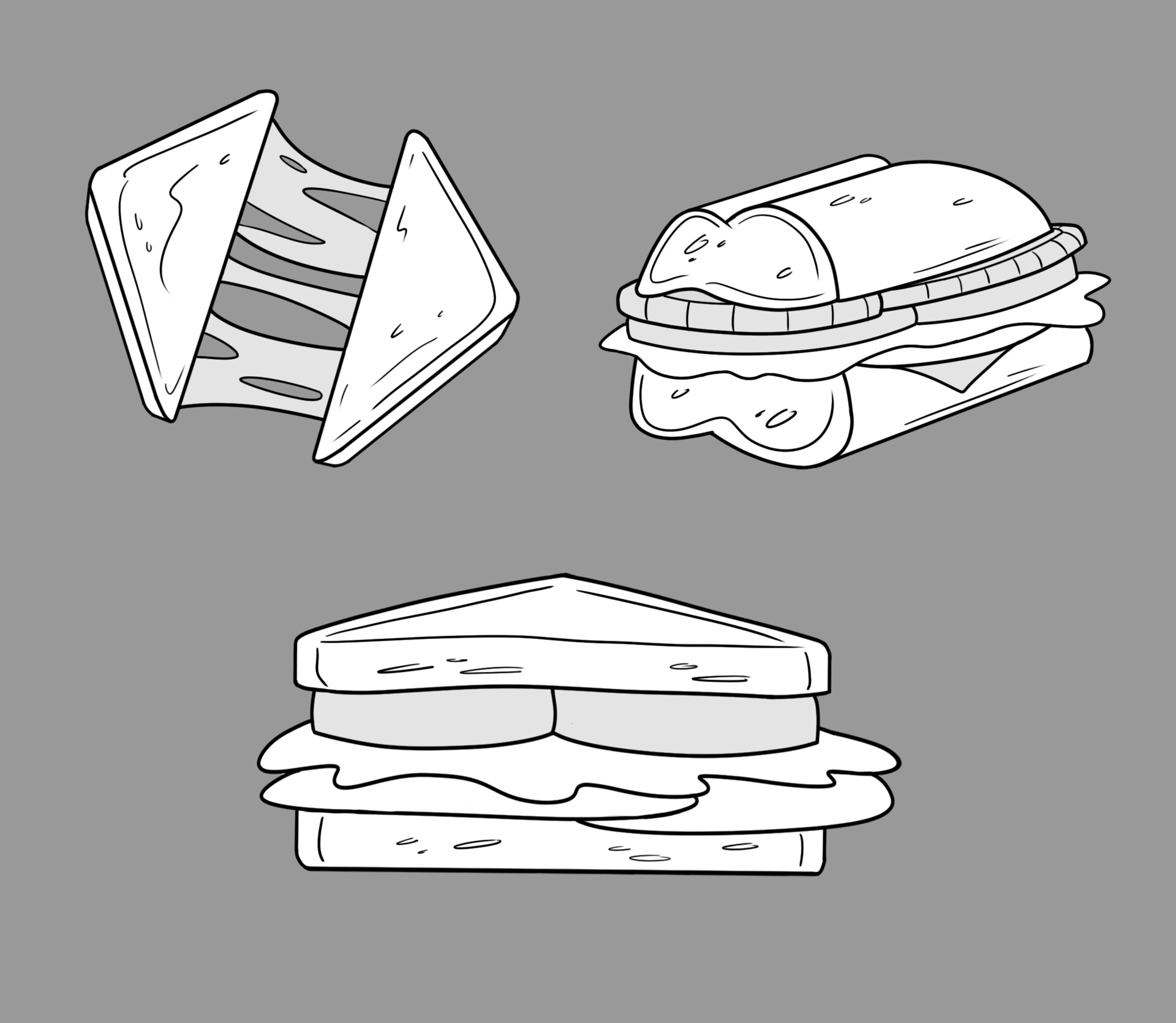 ArtStation - Sandwiches - Stylized Prop Design