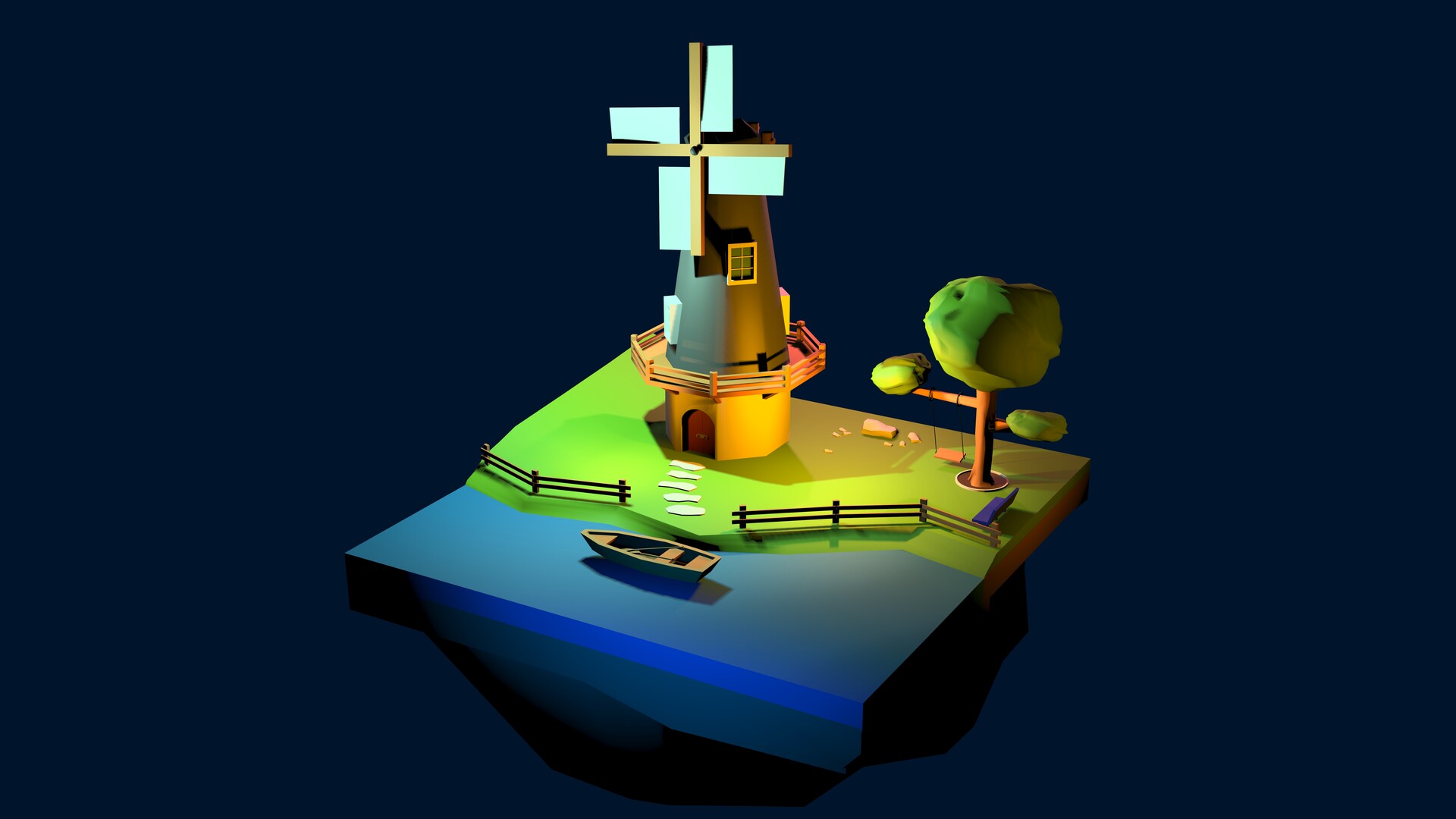ArtStation - Windmill - Low Poly Environment
