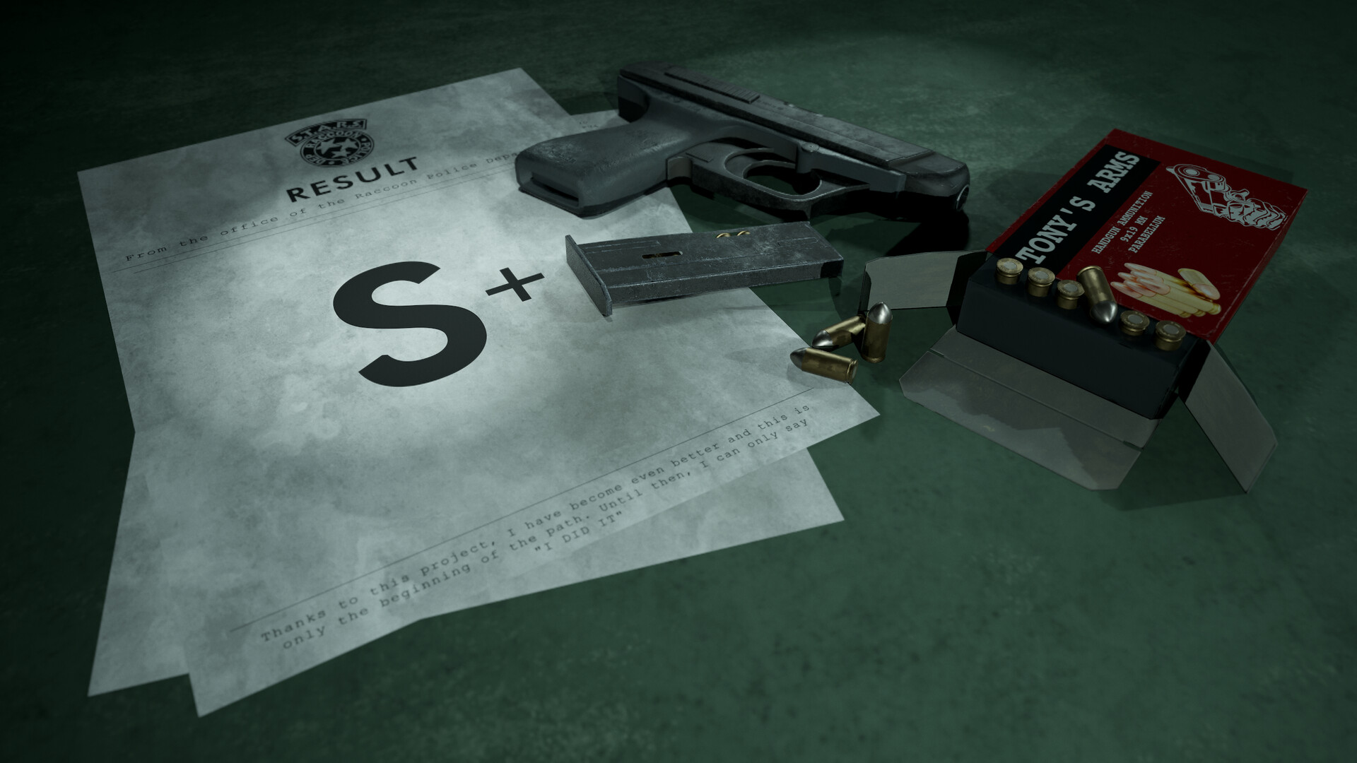 ArtStation - Pistol from Resident evil. fan work