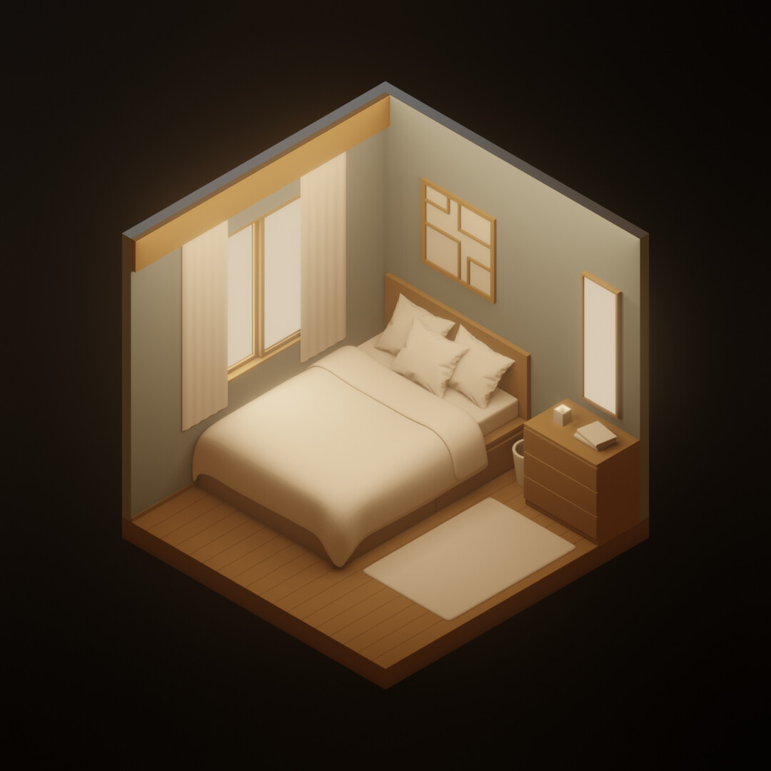 ArtStation - Isometric Bedroom