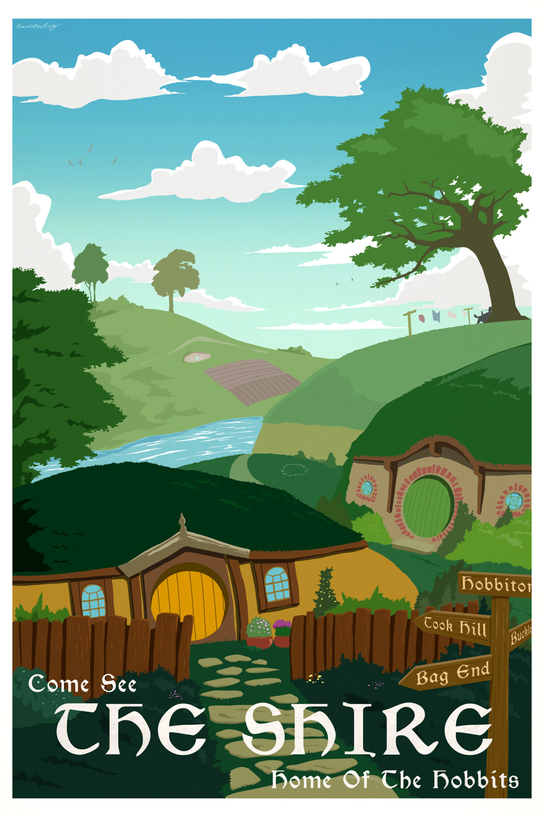 Brian J Murphy - The Shire Travel Poster