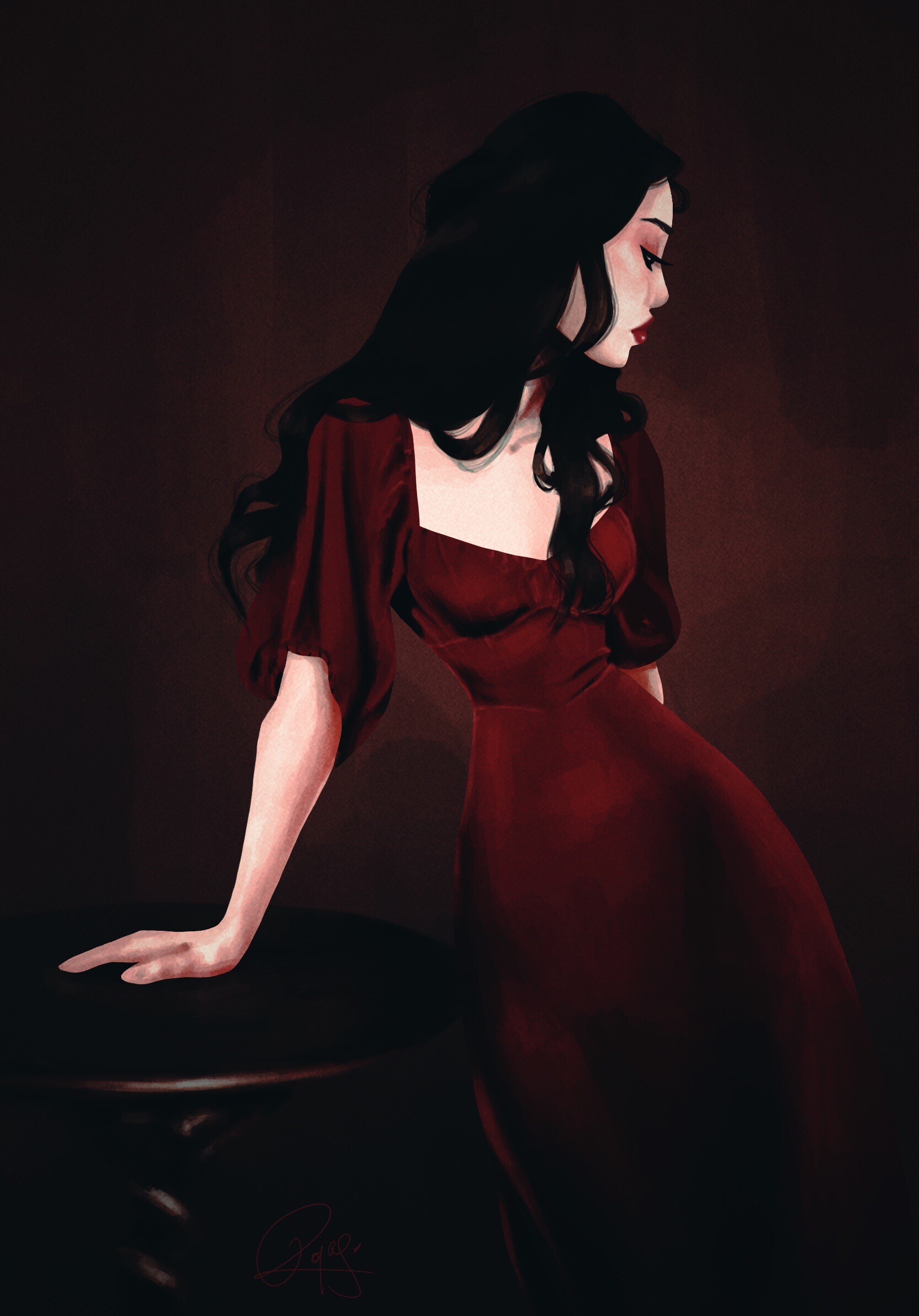 ArtStation - Red Dress - Study