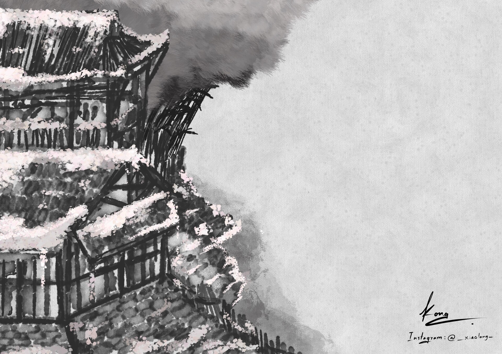 ArtStation - Alone winter in Chinese