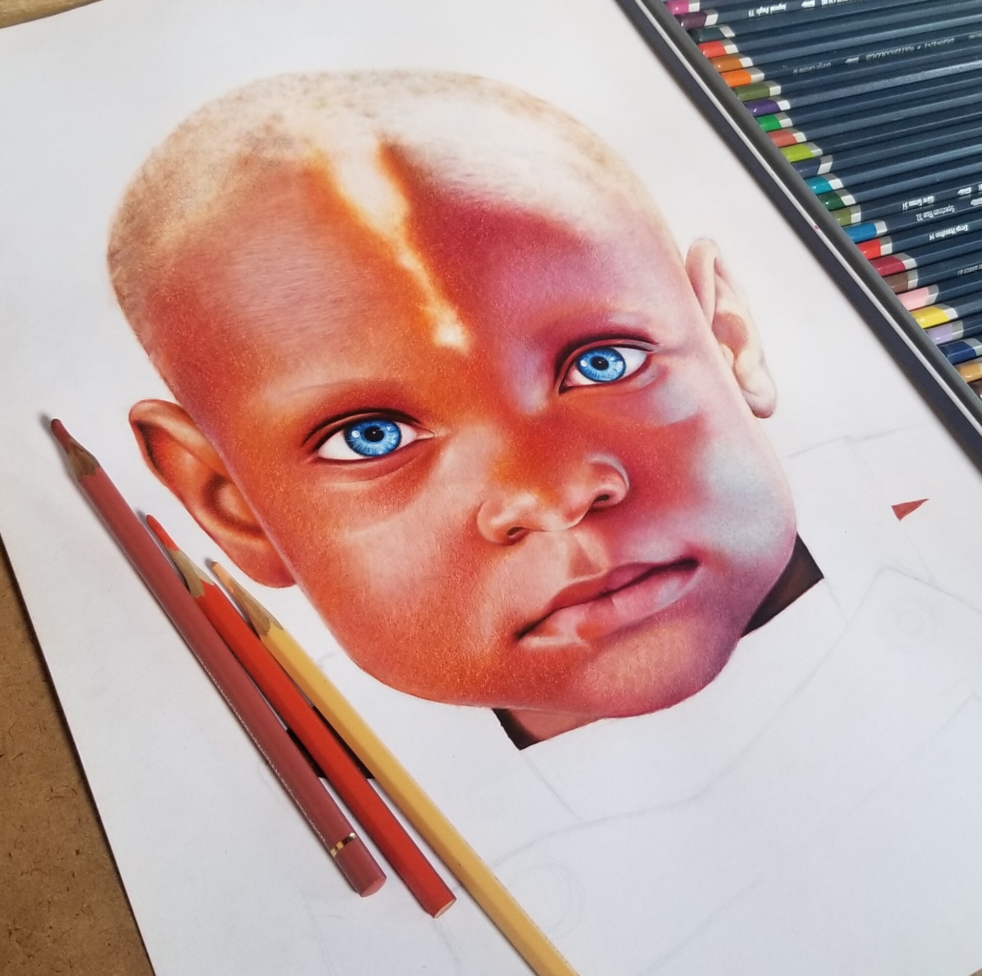 how to draw portrait with color pencil