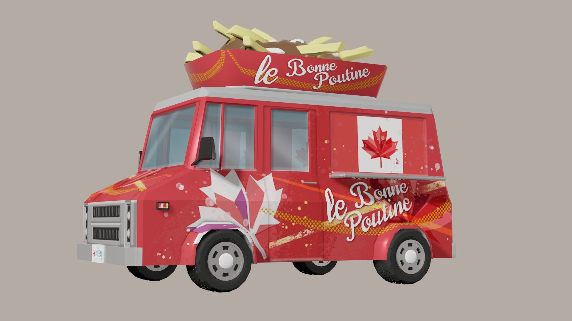 ArtStation - Cartoonish 3D Poutine Food Truck
