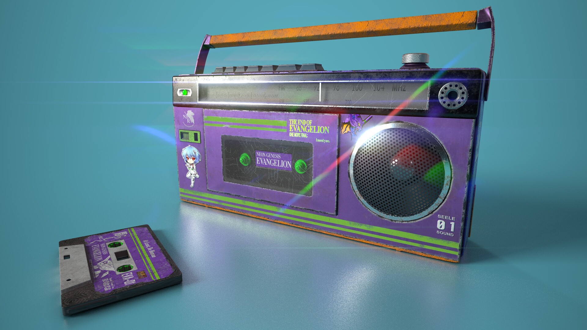 ArtStation - Cassette player Evangelion (texture practice)