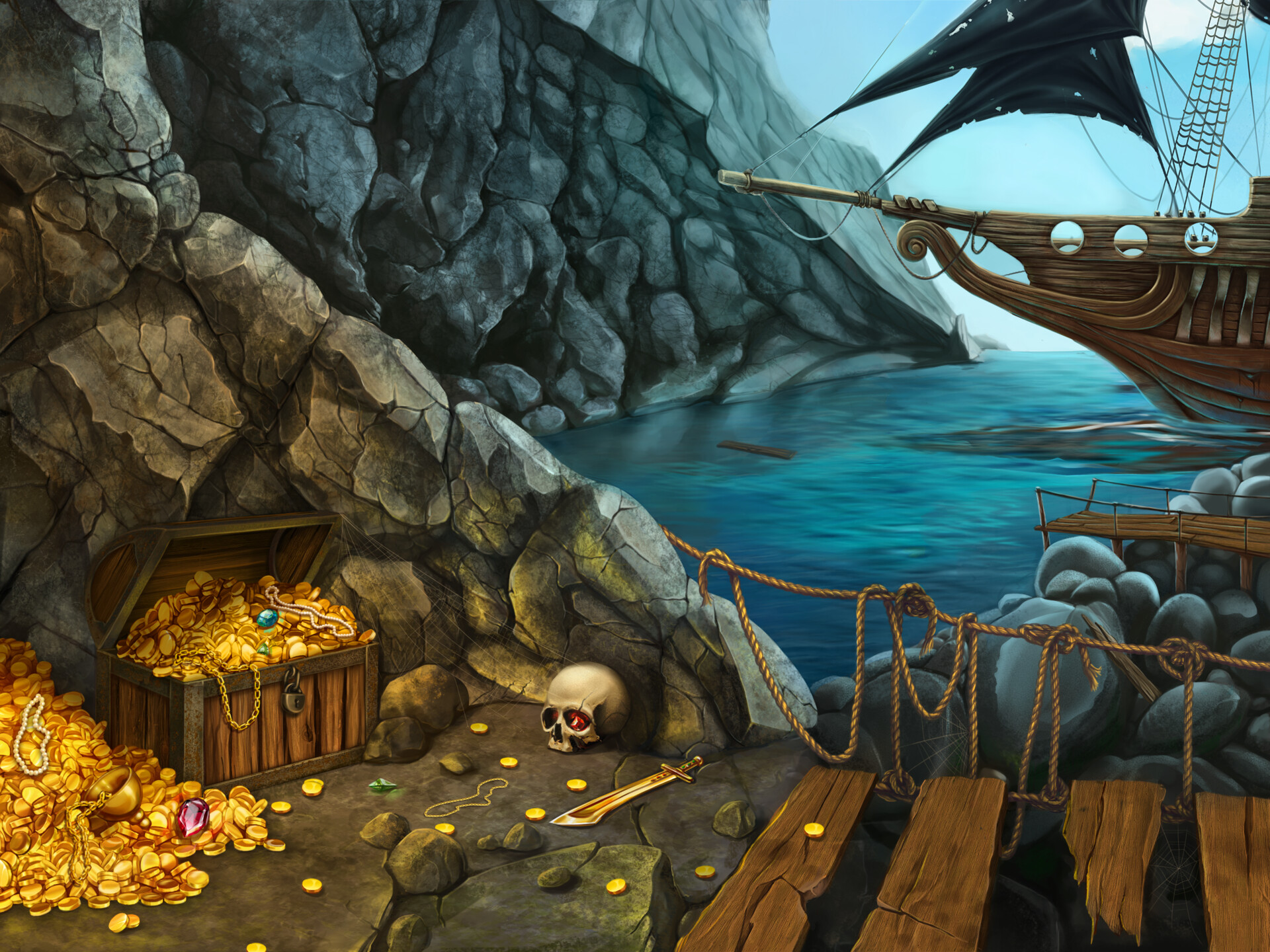 ArtStation - Pirates themed - slot game background