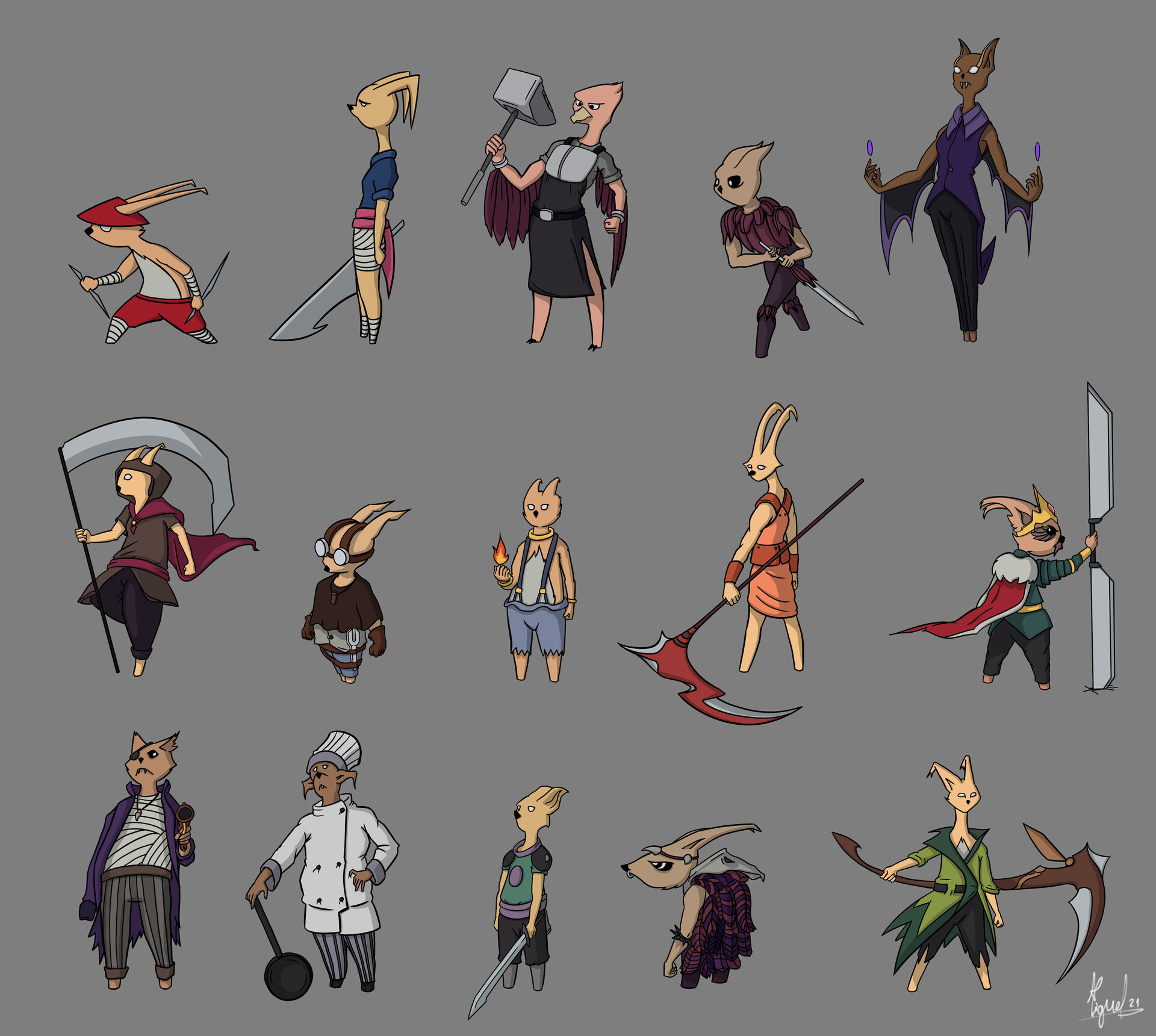 ArtStation - Characters Sheet - Personal Game Concept