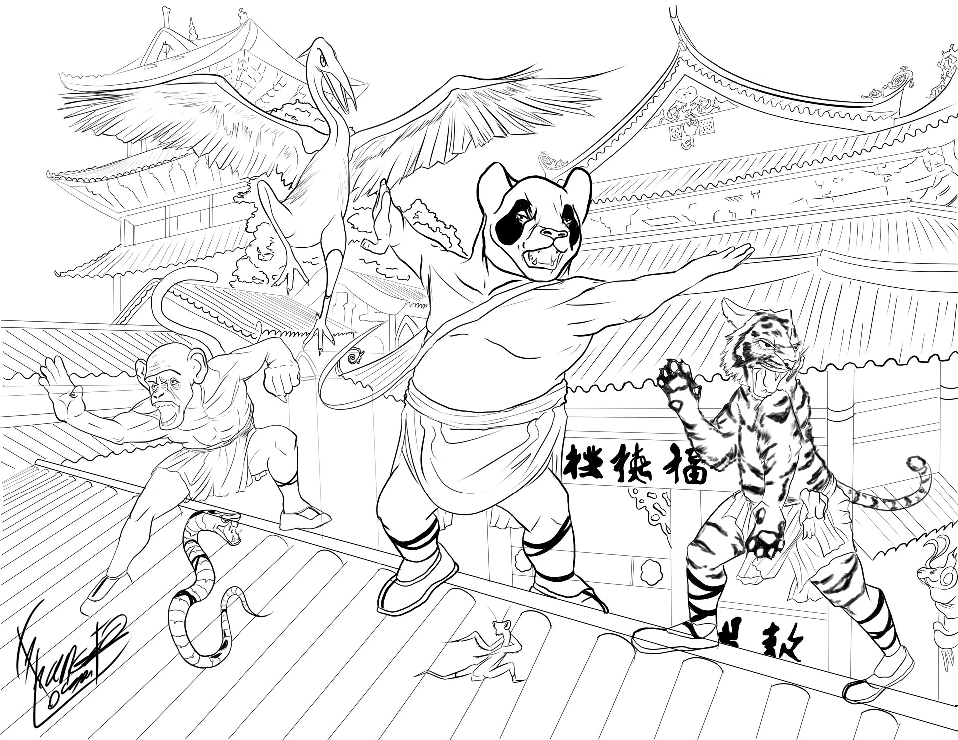 furious five coloring pages