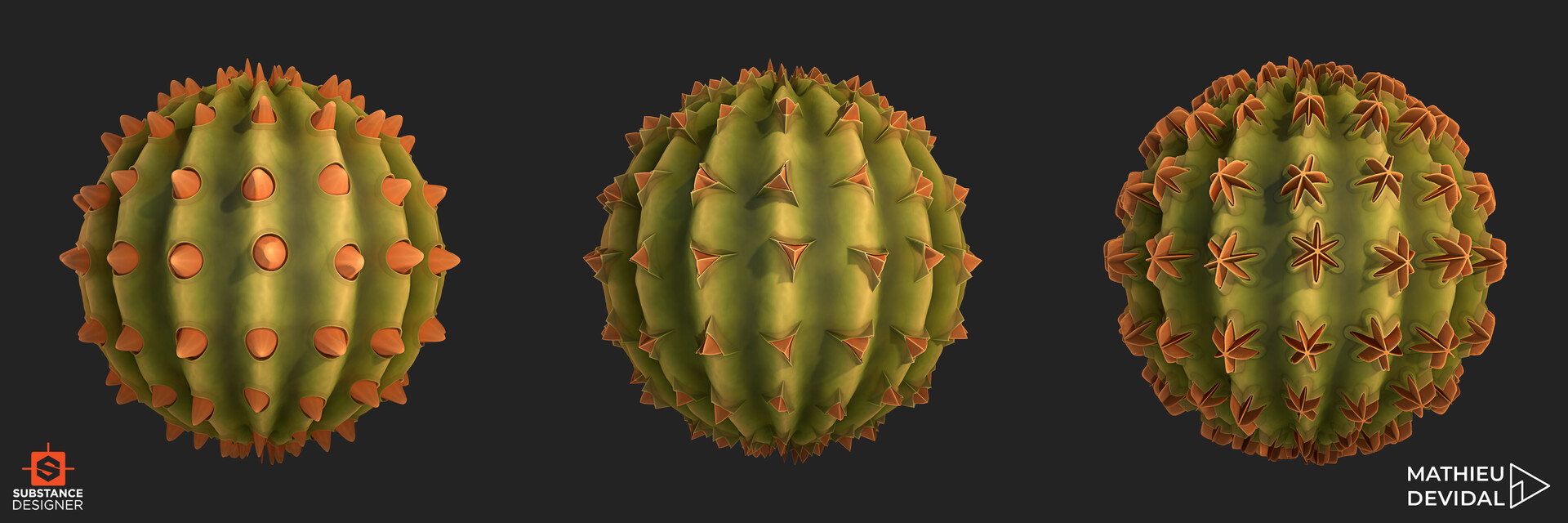 Mathieu Devidal - Stylized Cactus Material - Substance Designer