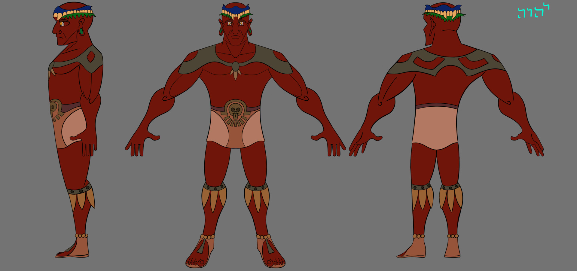 ArtStation - Remake of Mayan chief character sheet