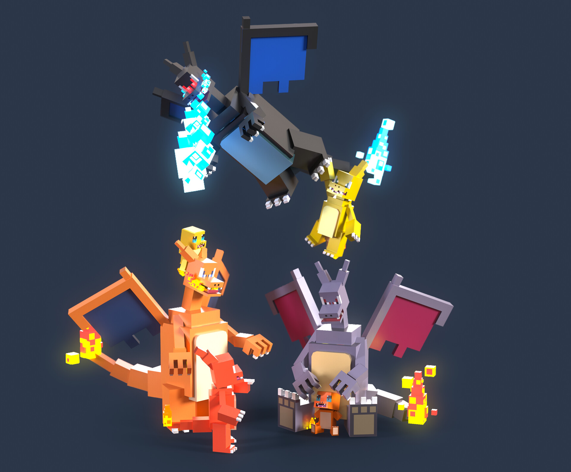 达飞_stuffy - A family if Charizards