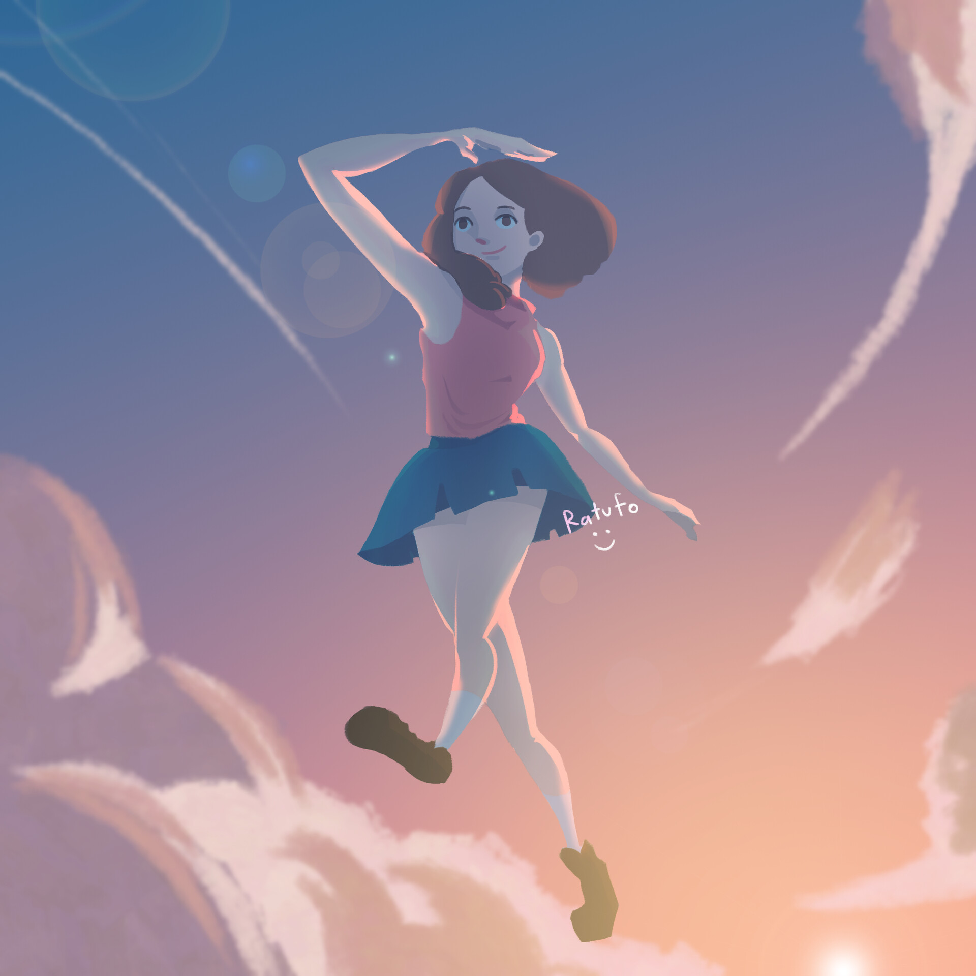 ArtStation - Sunset girl.