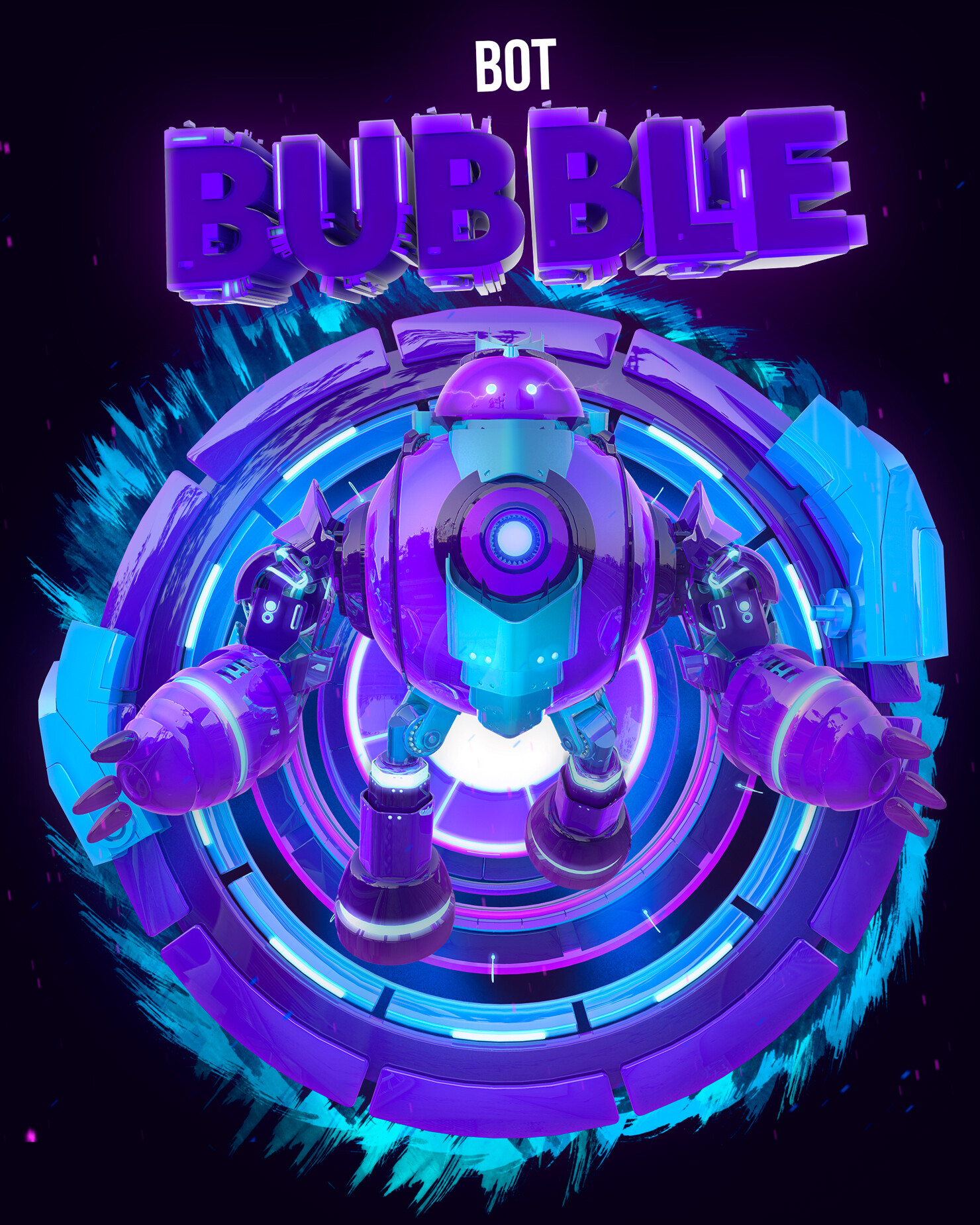 ArtStation - CInema 4d Robot Bubble by Oscar creativo