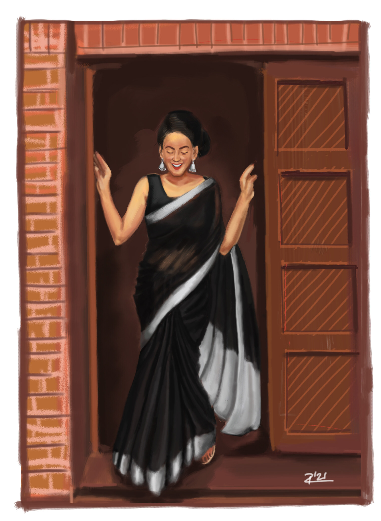 ArtStation - Saree Drawing