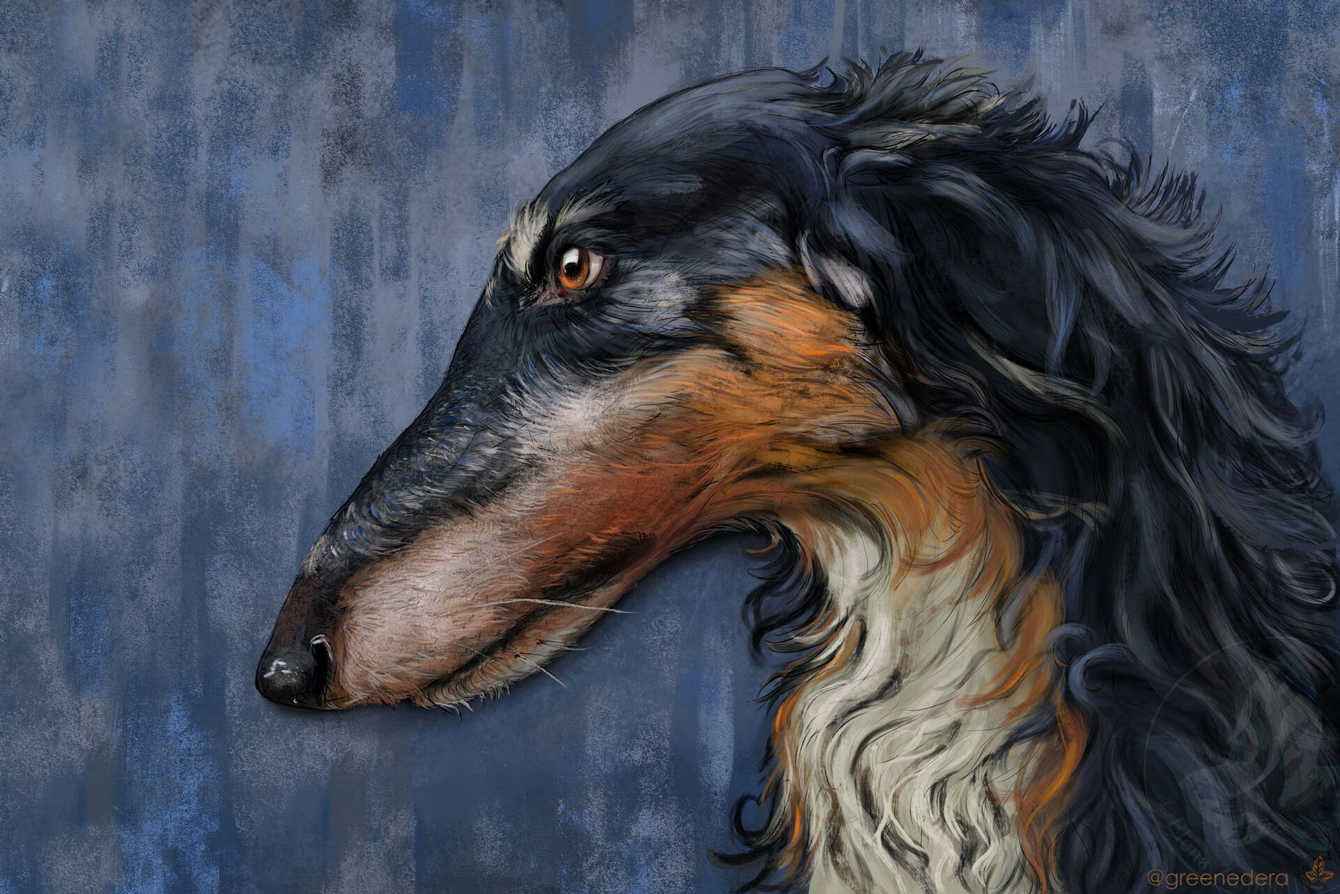 ArtStation - Borzoi portrait