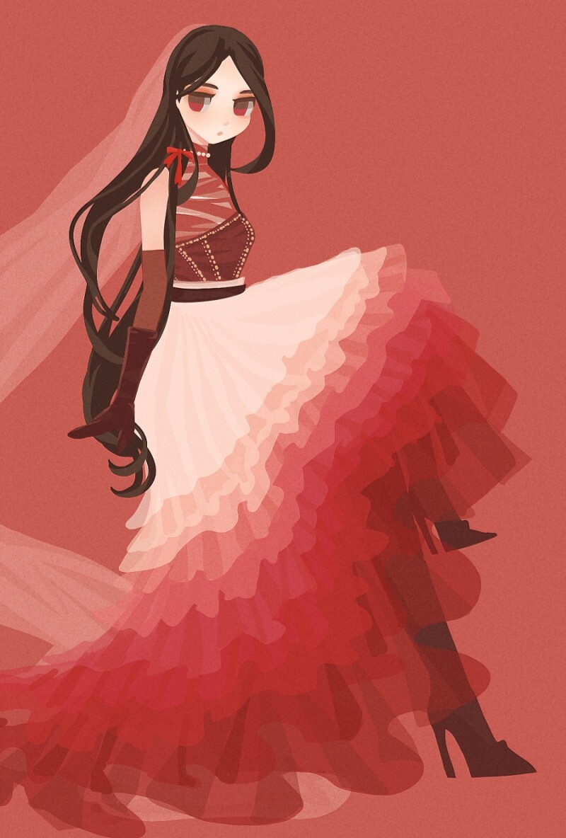 ArtStation - red dress