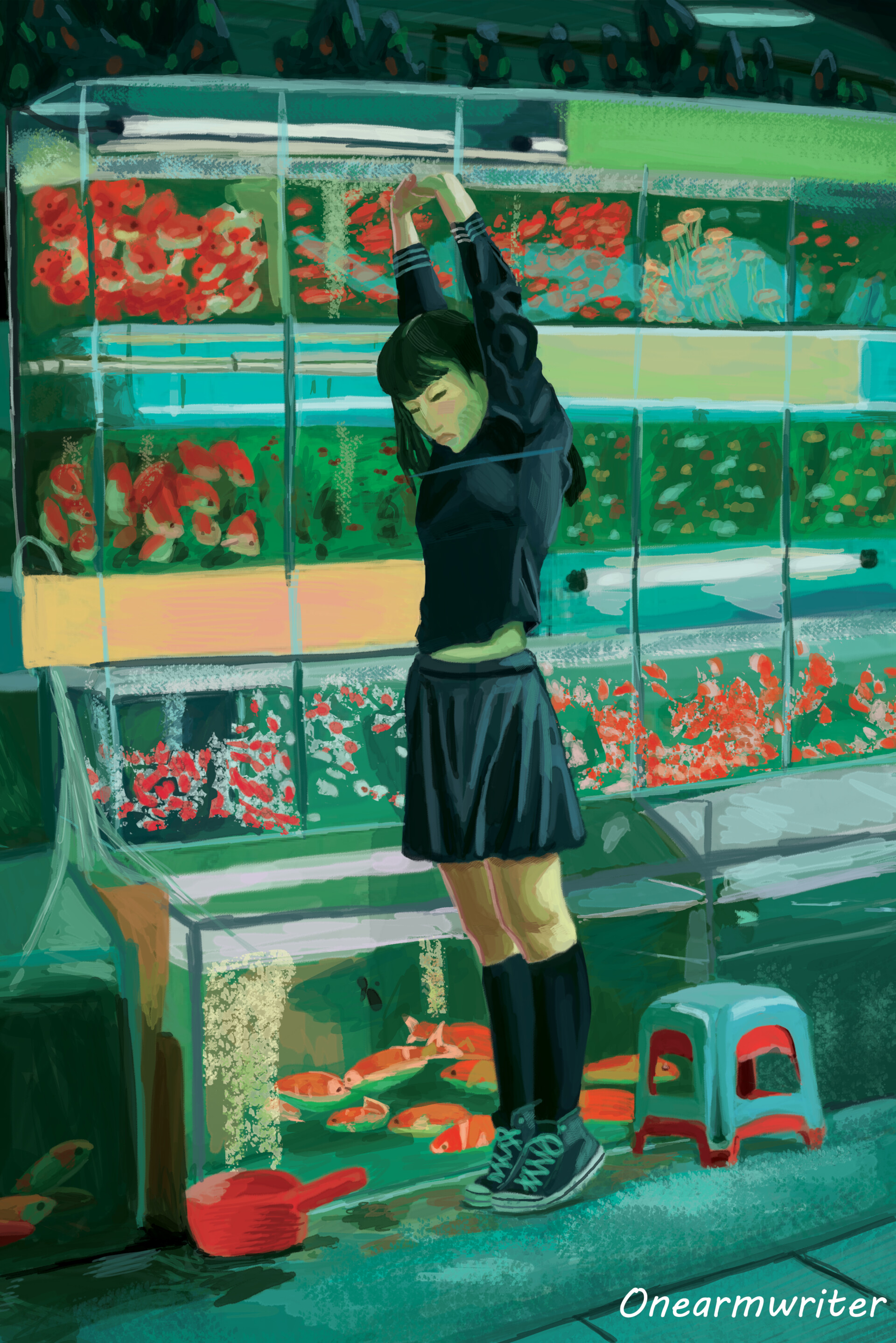 ArtStation - Girl with fish