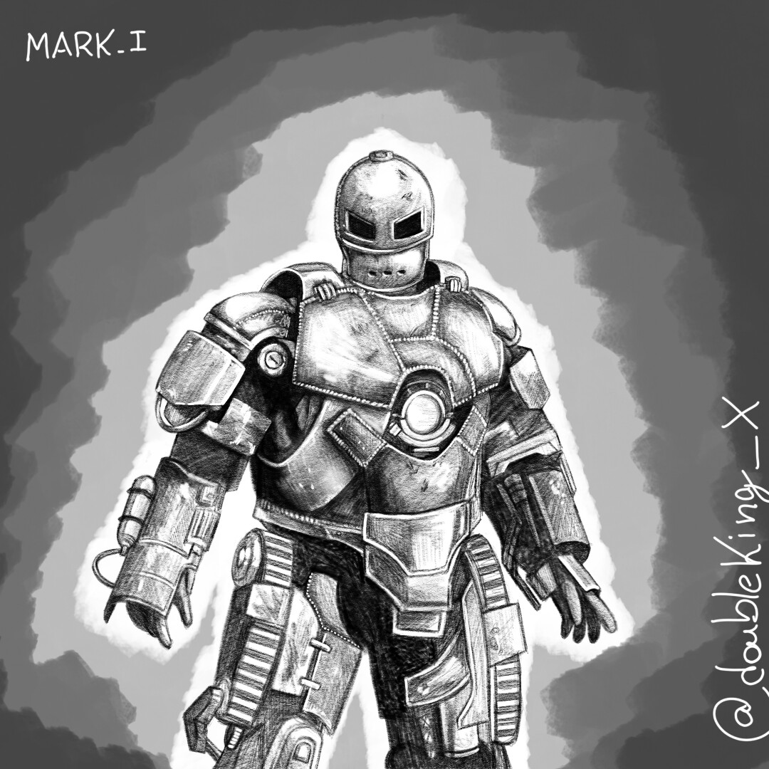 how to draw iron man mark 1