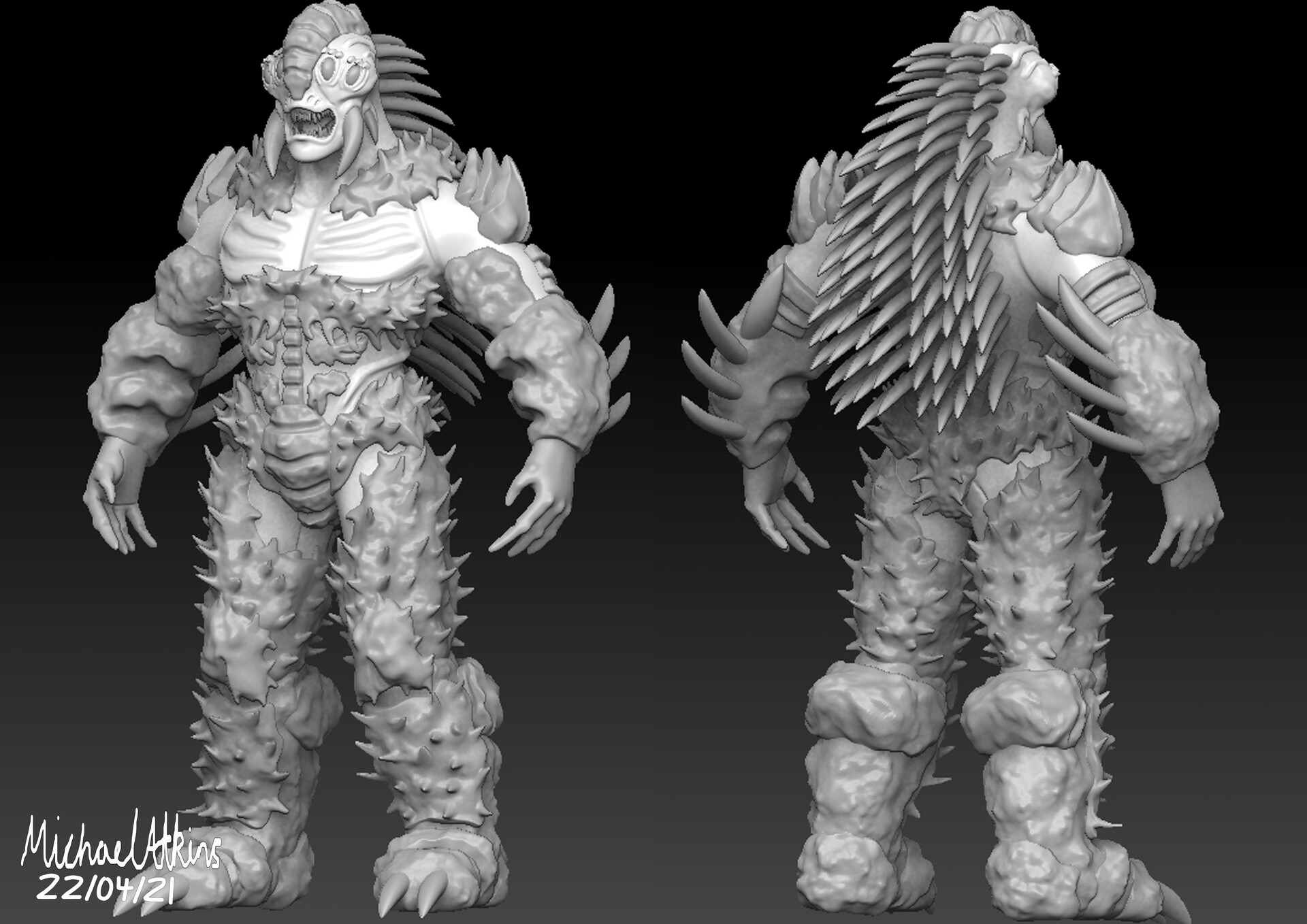 ArtStation - Michael Atkins 3D Spike Alien Character Sheet AO