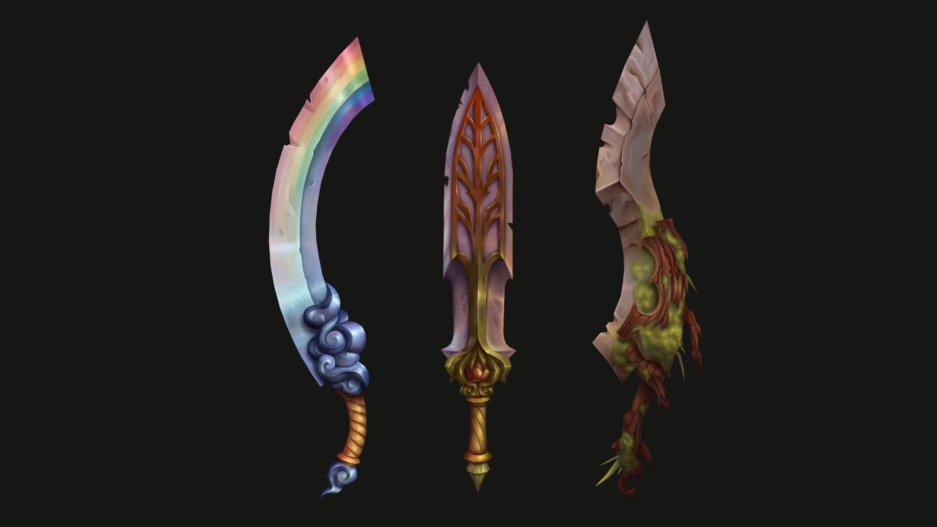 ArtStation - Handpainted Nature Swords