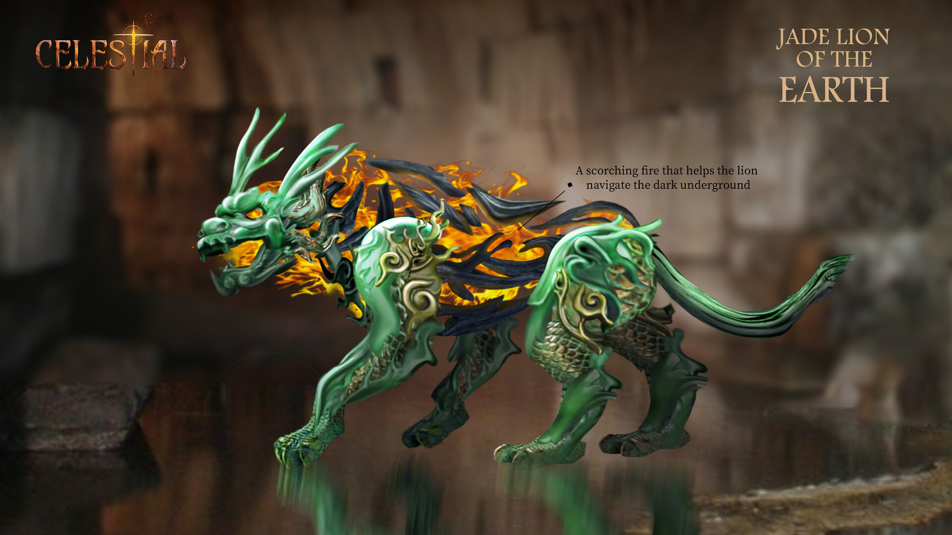 ArtStation - Celestial - Creature Design - Jade Lion of the Earth