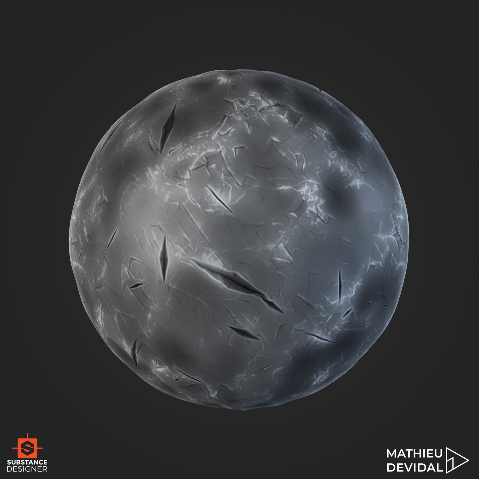 Mathieu Devidal - Stylized Metal Iron Material - Substance Designer