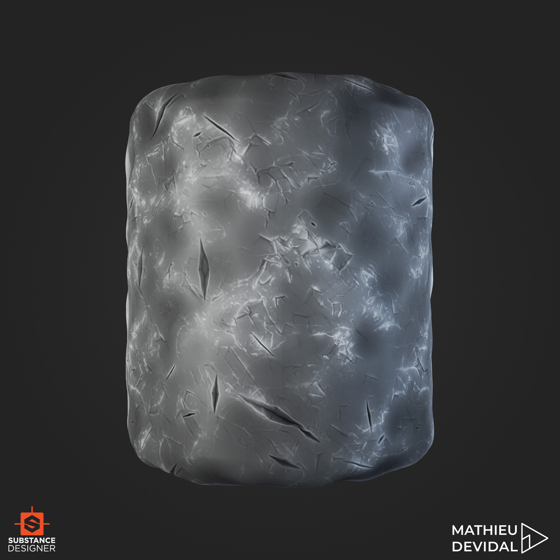 Mathieu Devidal - Stylized Metal Iron Material - Substance Designer