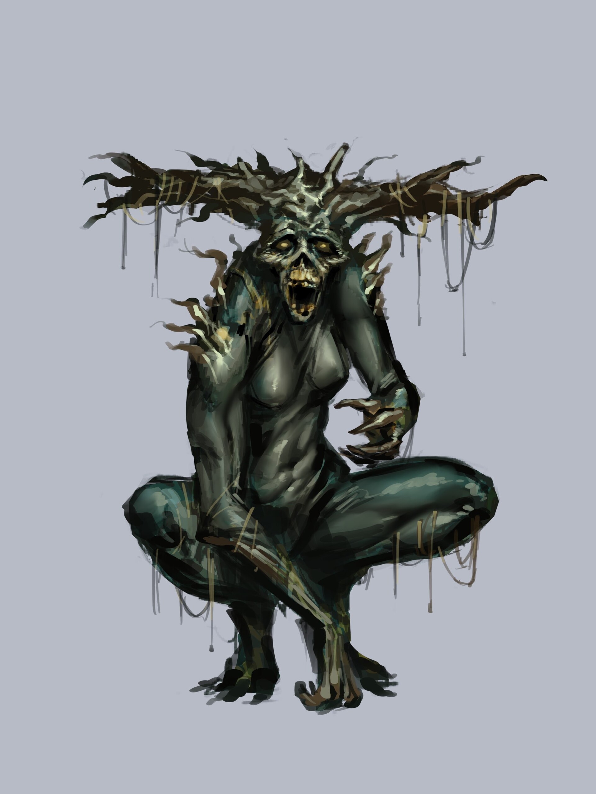 ArtStation - Demonic River Creature Concept