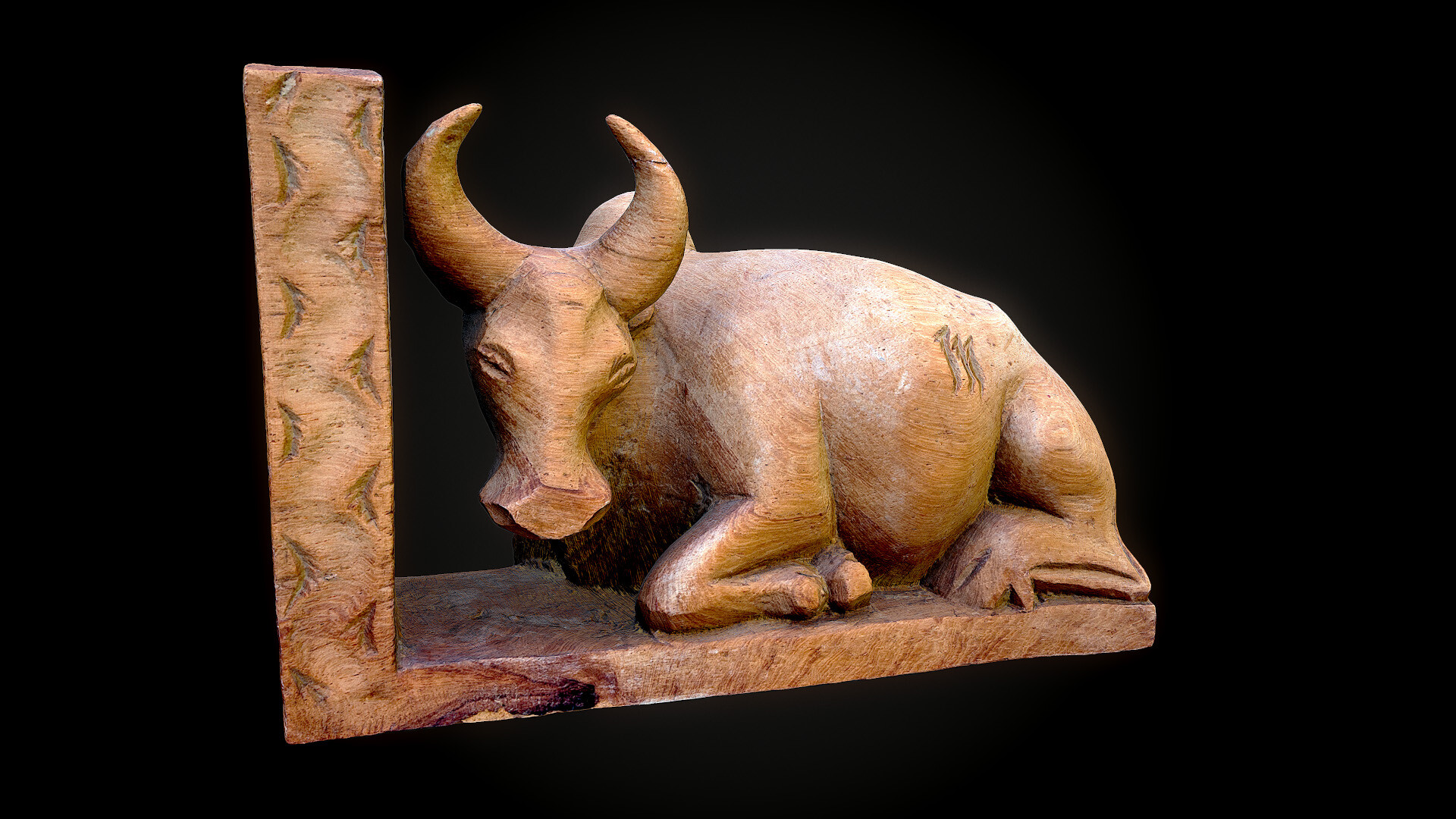 Carved Wooden Cow