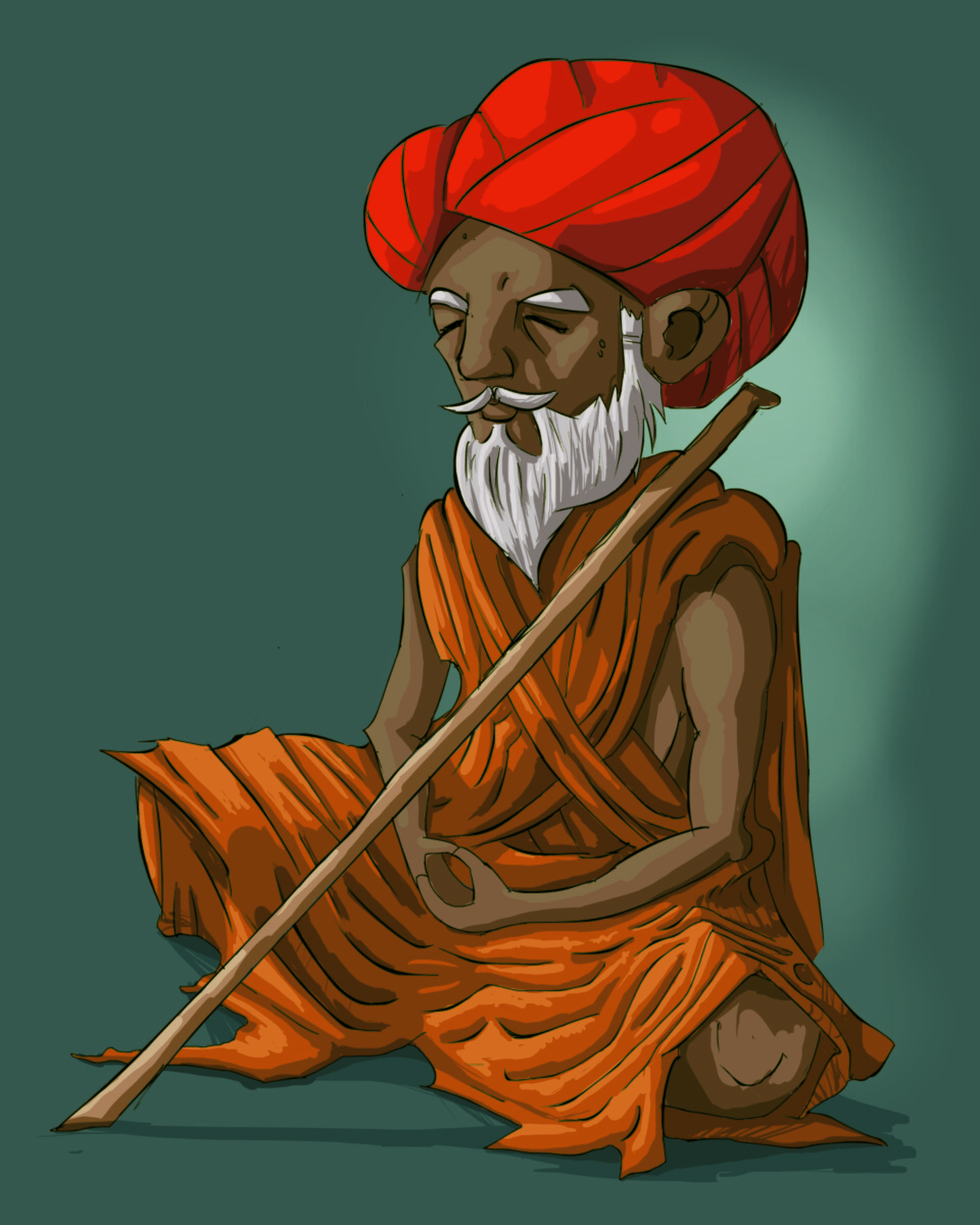 ArtStation - Monk with stick