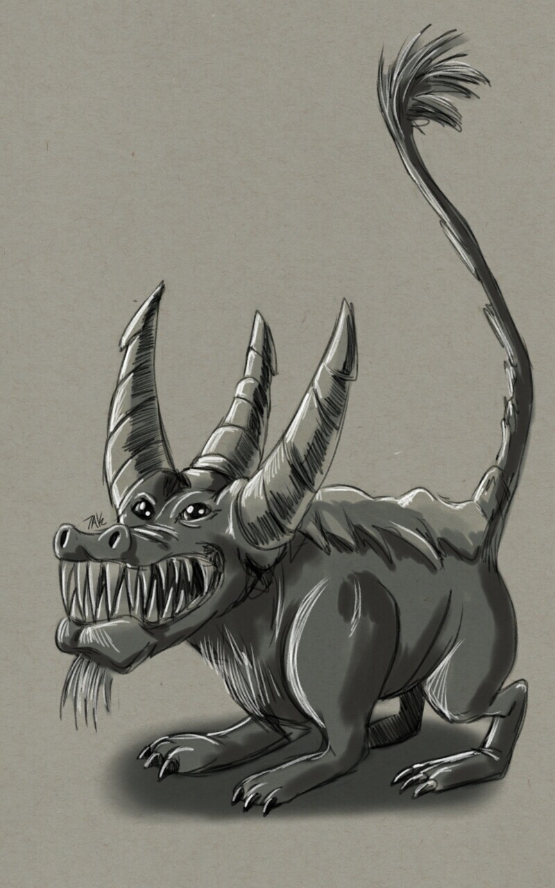ArtStation - Daily Sketch: Three Horned Narphblack