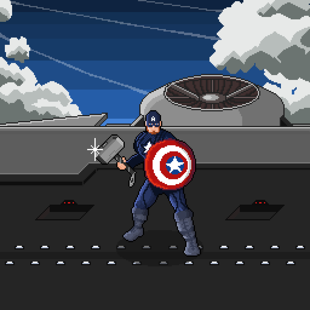 ArtStation - Captain America - Pixel Art Fanart