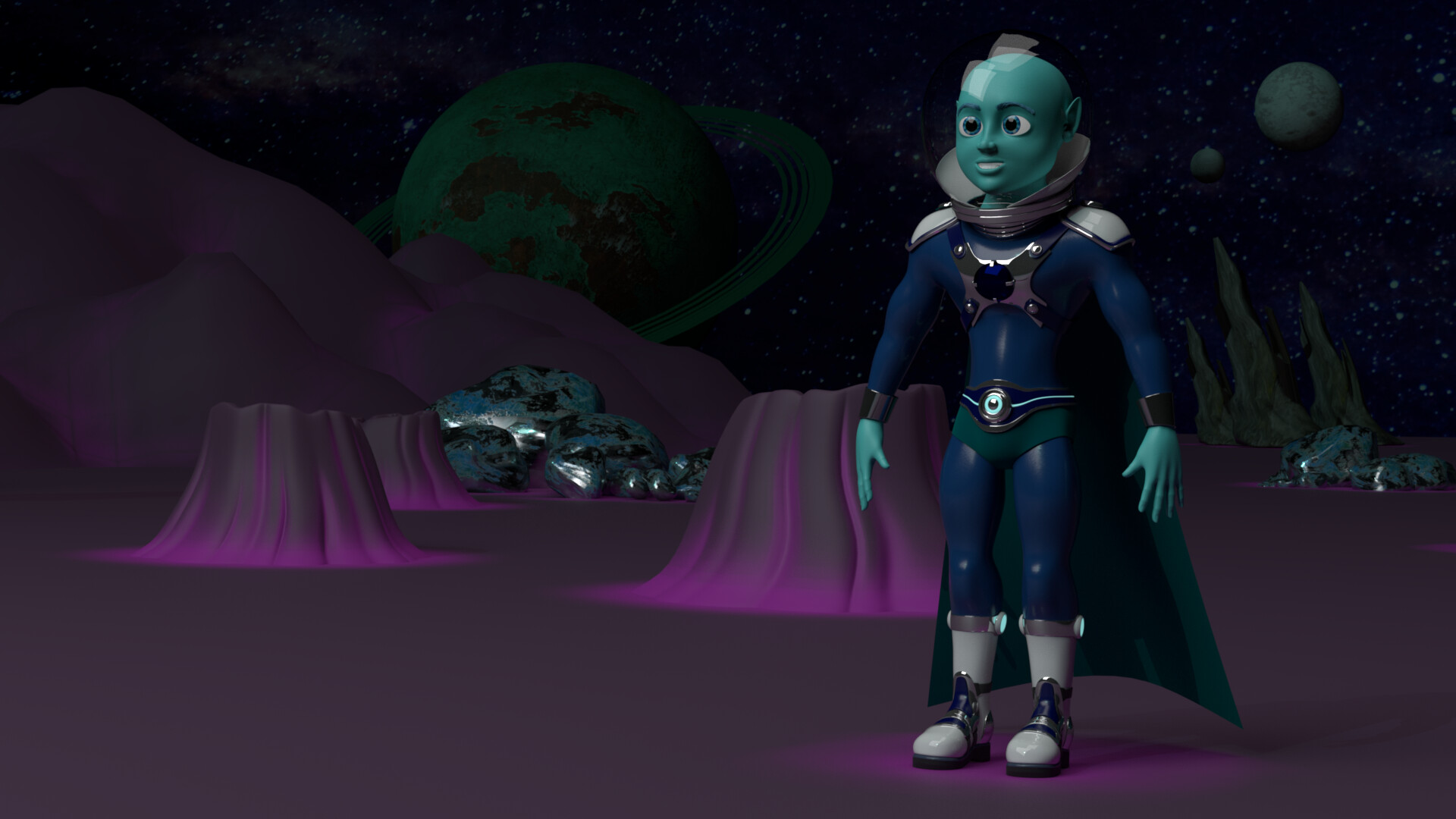 ArtStation - Alien hero cartoon style