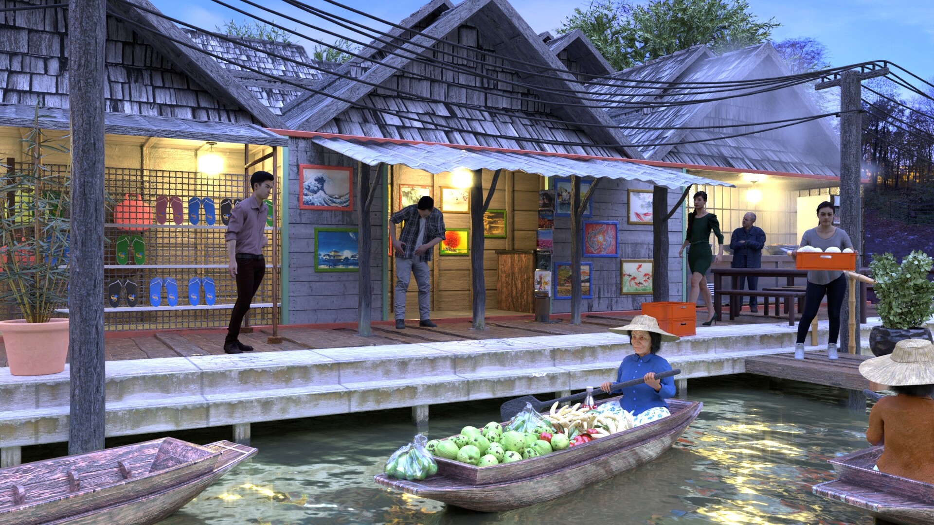 ArtStation - Floating market