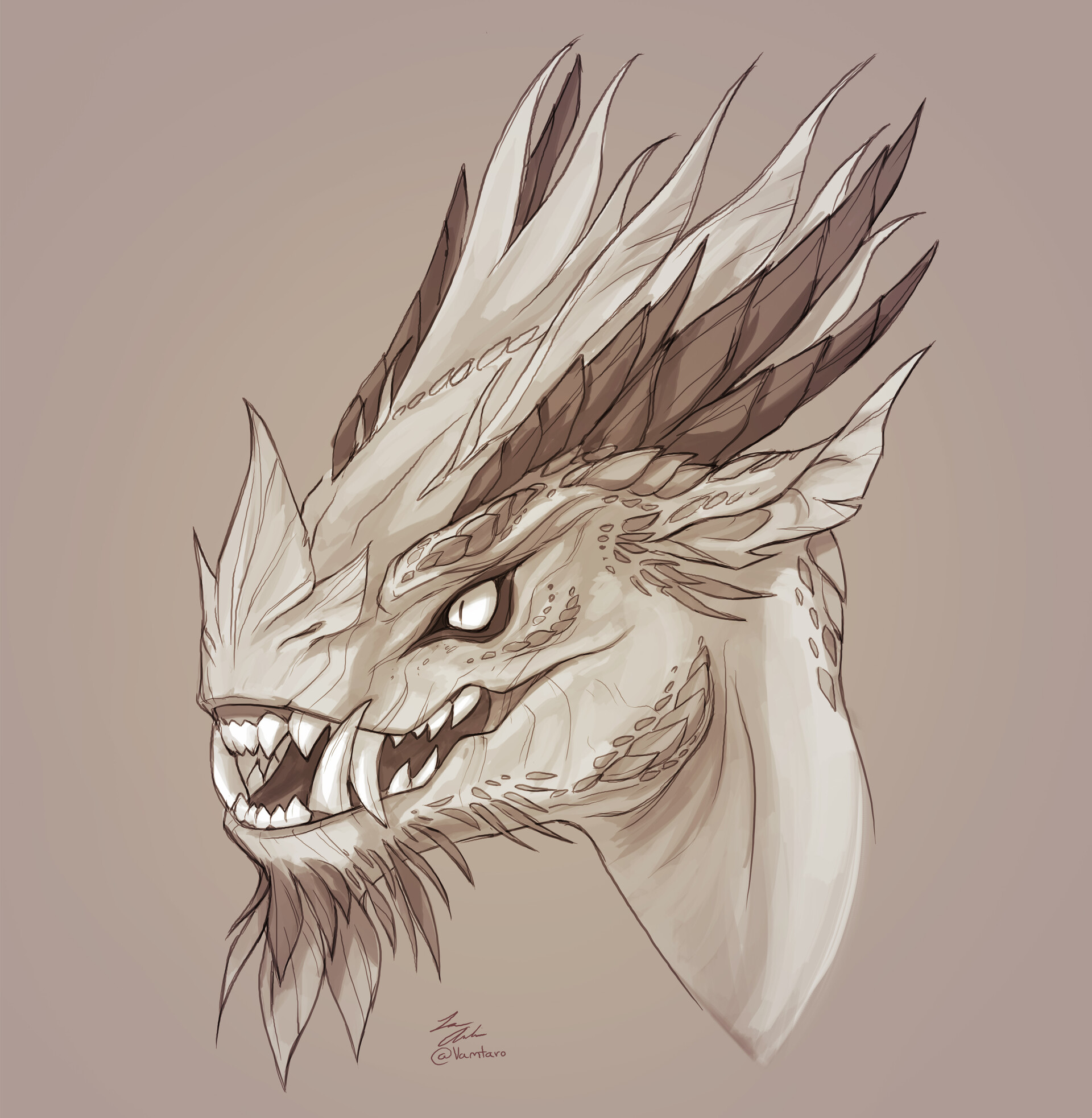 ArtStation - Frilled Dragon Face