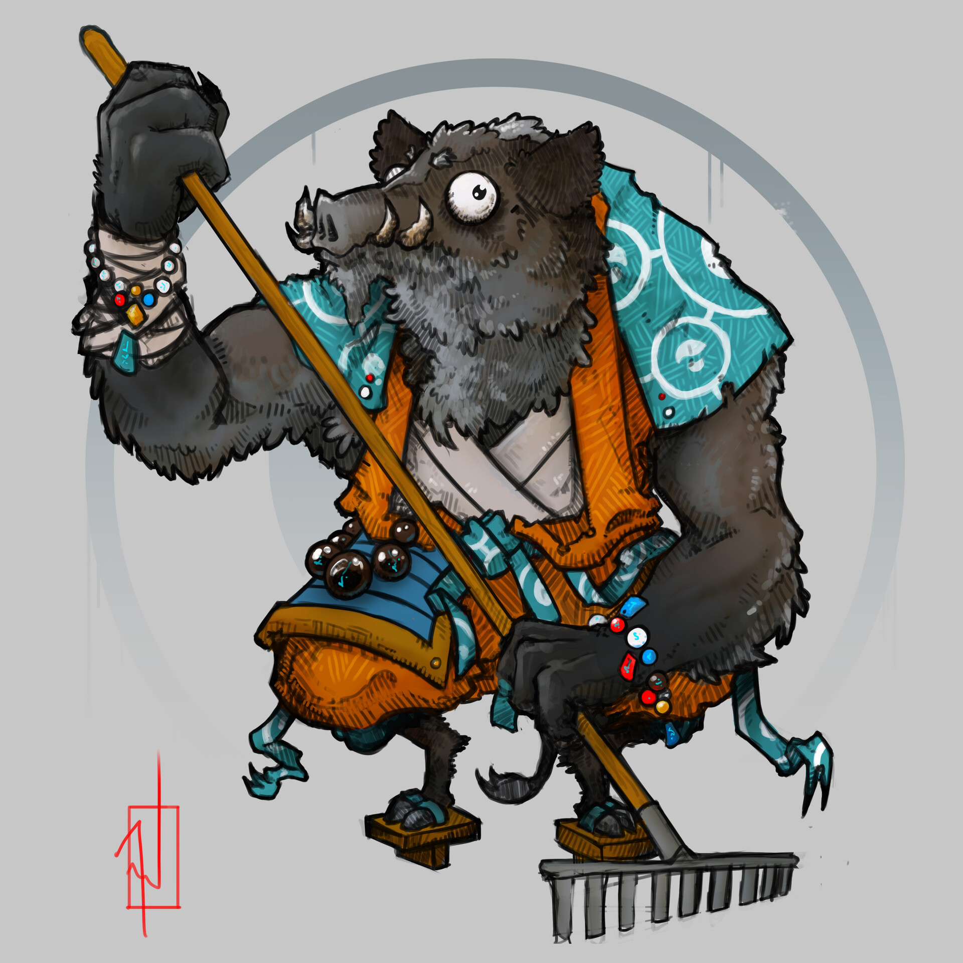 ArtStation - BoarFolk commission