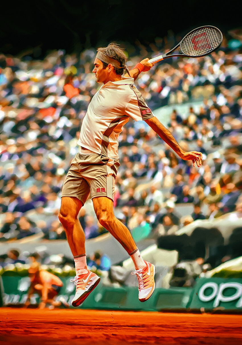 Sam Brannan - Roger Federer backhand at French Open 2019. Digital ...