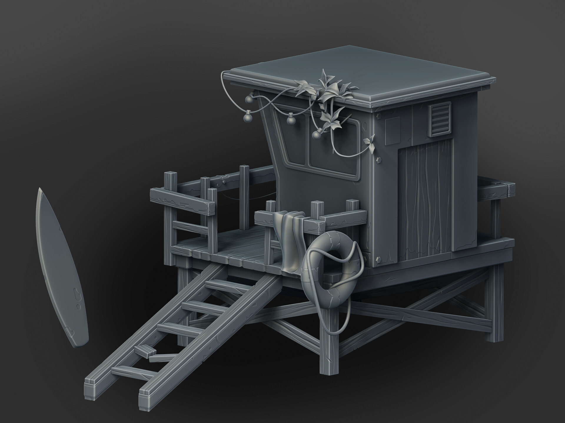 ArtStation - Stylized lifeguard tower