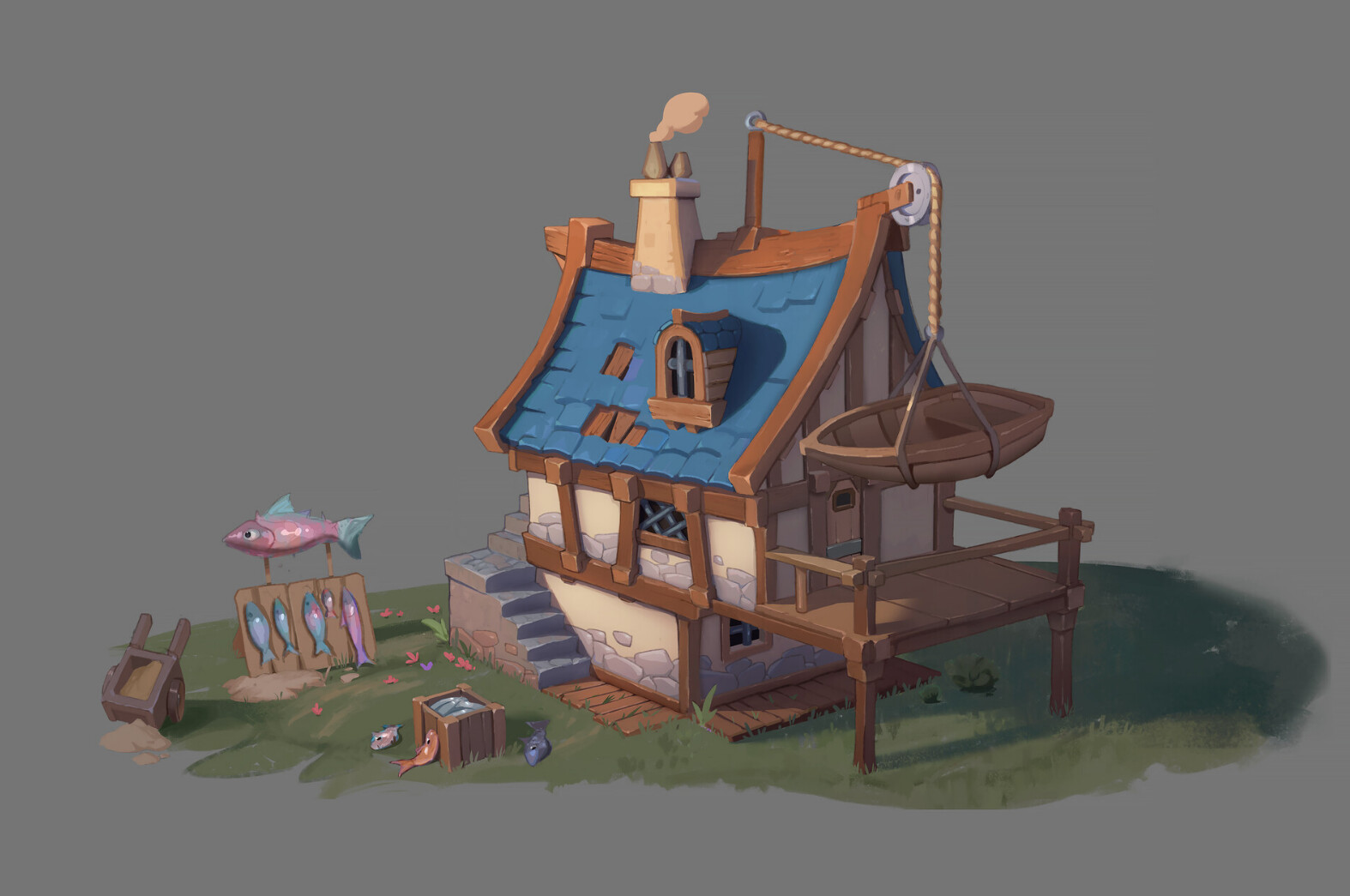 Arnaud Bourriot - Little House Stylized - Based on Baptiste Boutié's ...