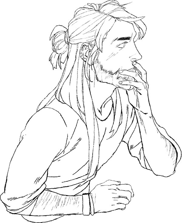 ArtStation - Character Expressions Test line art