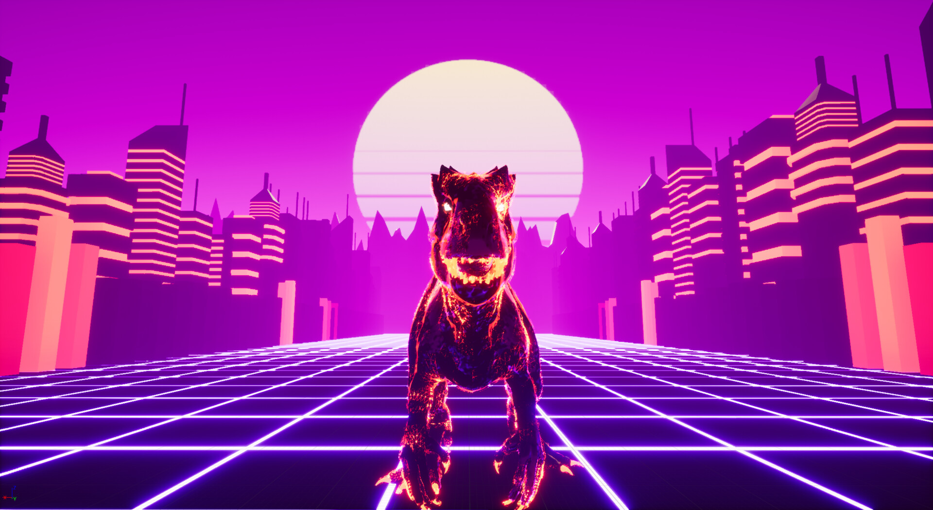 ArtStation - Real-time music visuals: retro raptor